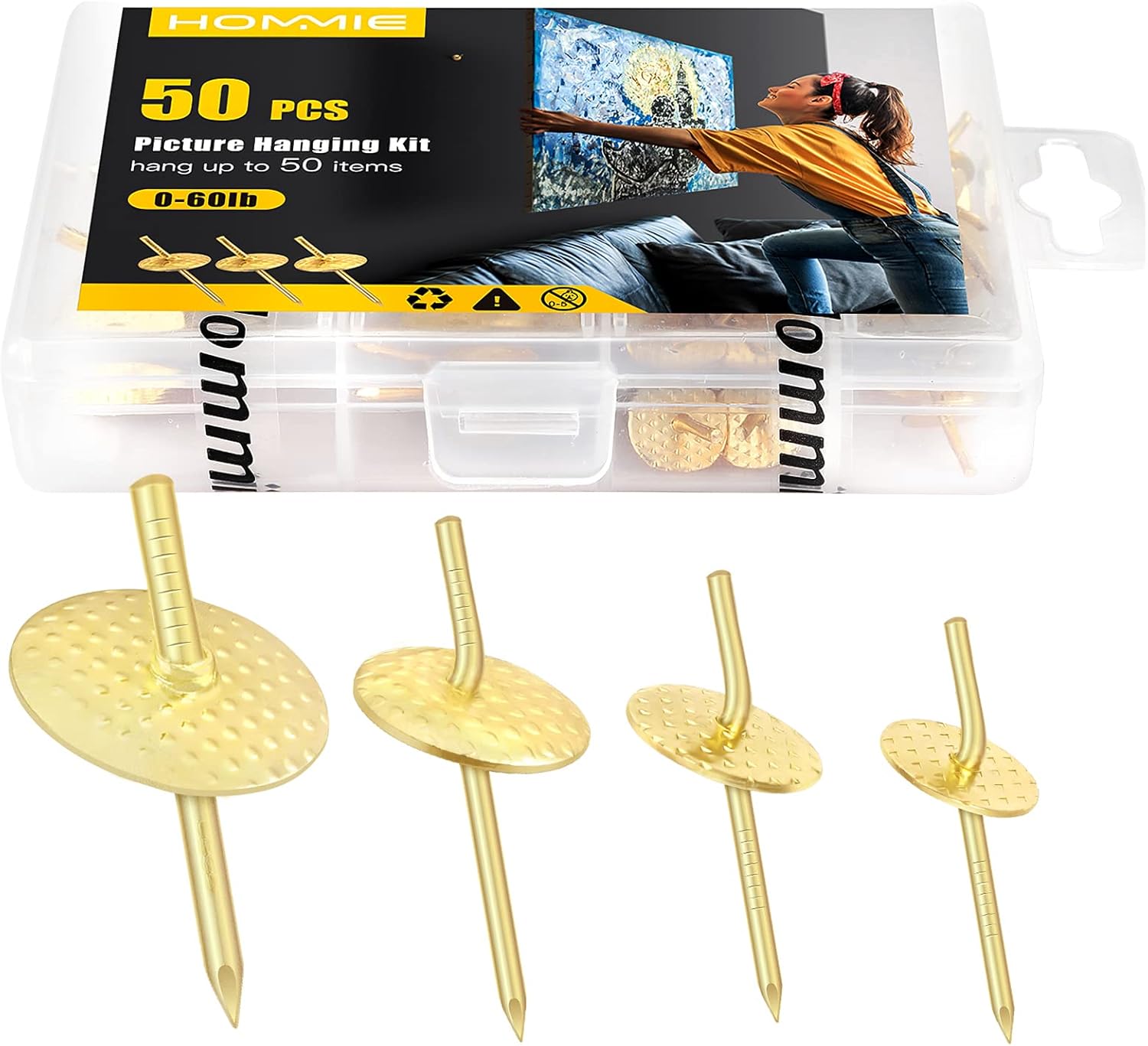 Hommie 50pcs Assorted One Step Hangers Iron Alloy Nail Hooks Photo ...