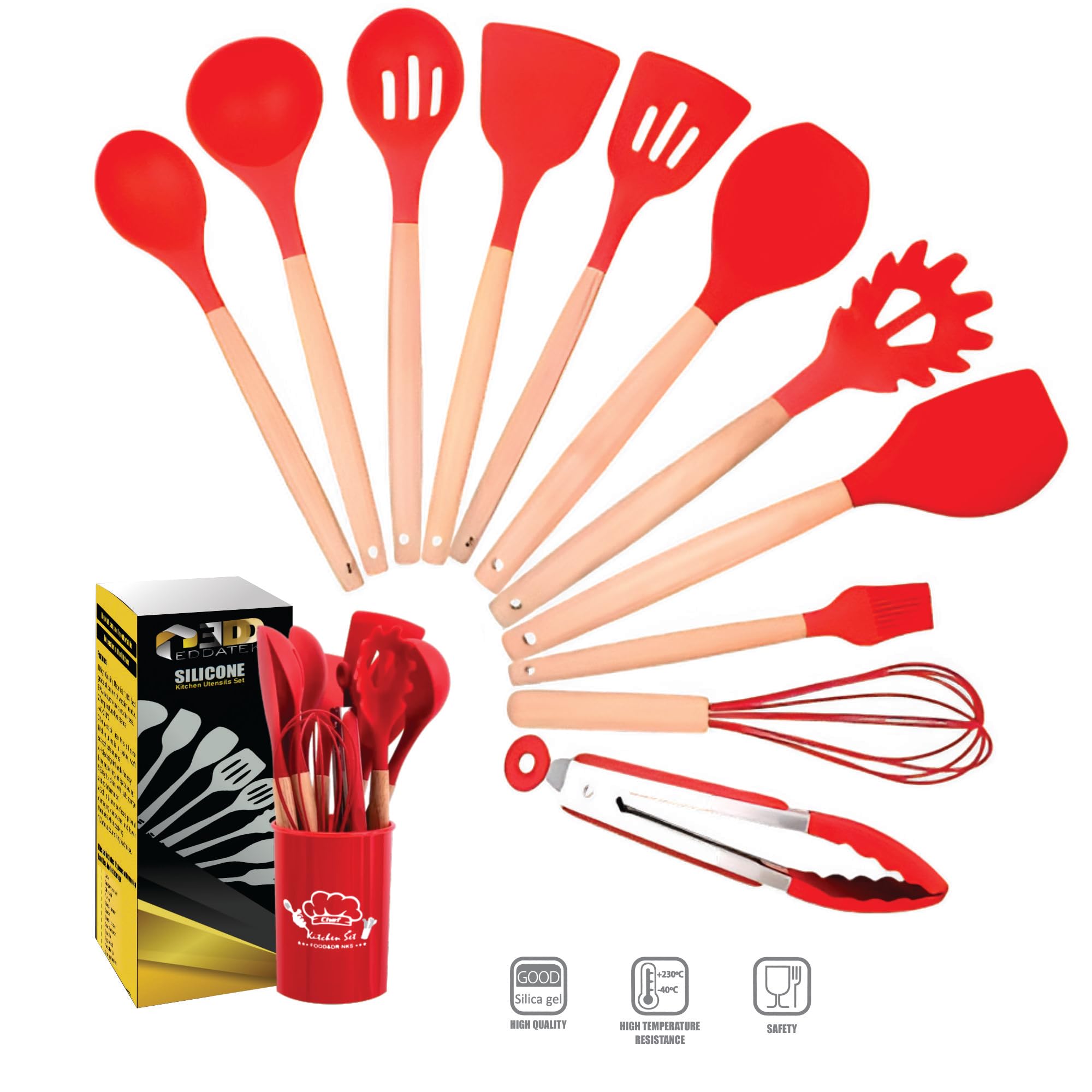 Amazon.com: Silicone Kitchen Cooking Utensils Set, 12Pcs, Creative ...