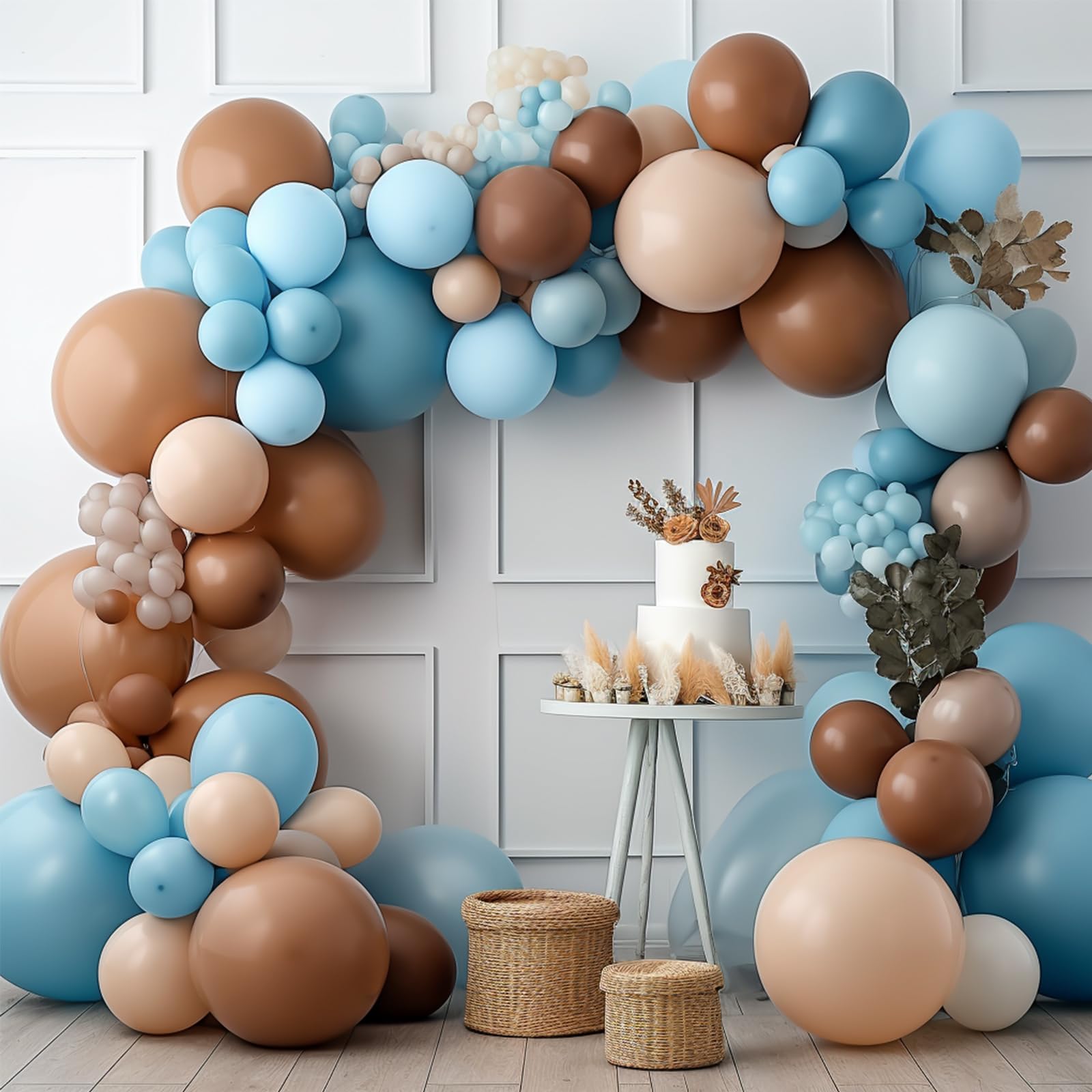 Amazon.com: PartyWoo Boho Brown and Blue Balloons, 140 pcs Boho Brown ...