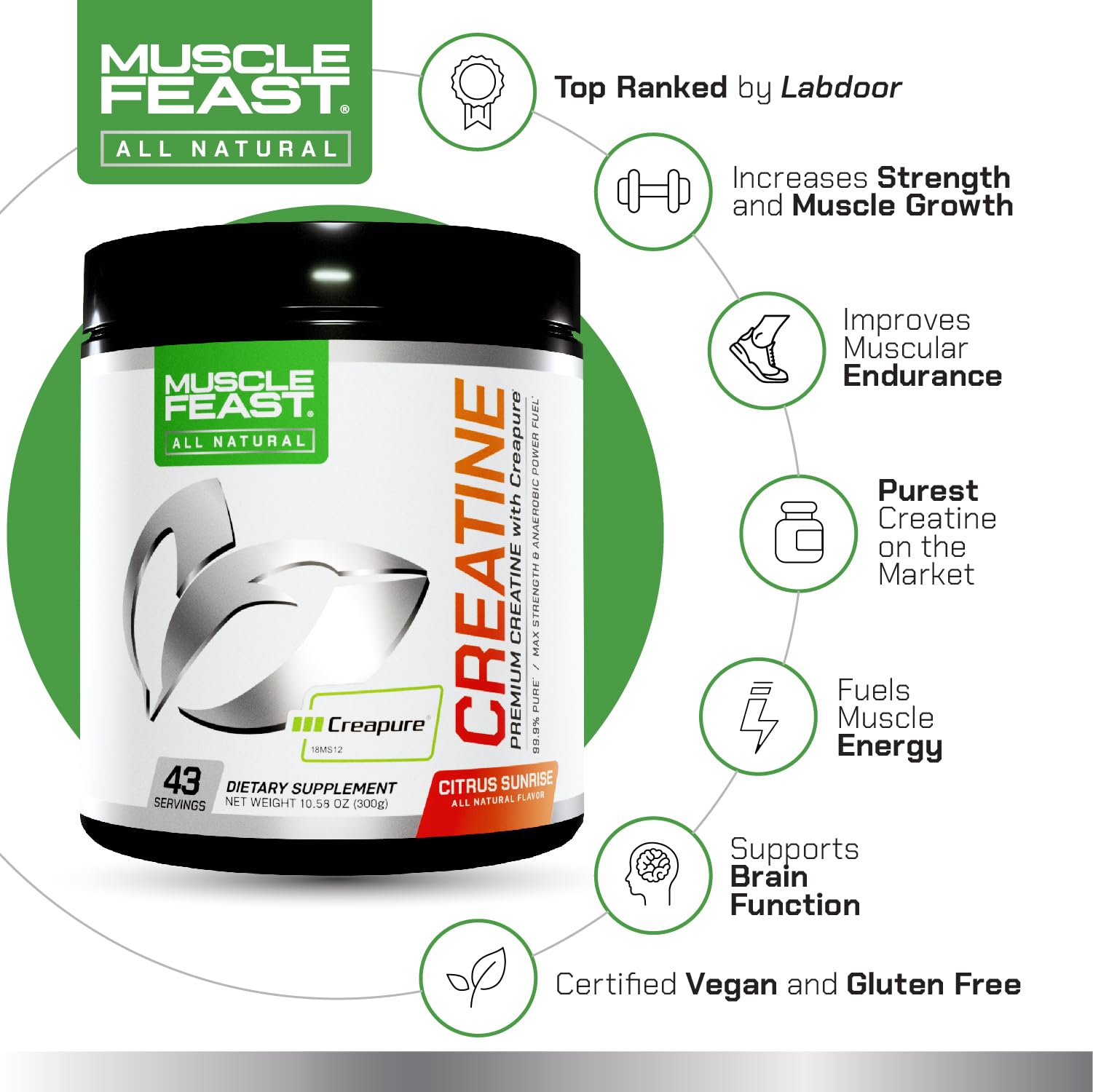 Snapklik.com : Muscle Feast Creapure Creatine Monohydrate Powder