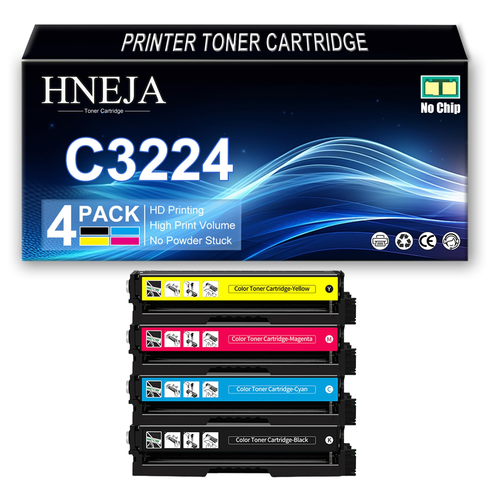 Amazon.com: HNEJA Compatible Toner Cartridges for Lexmark C3224dw ...