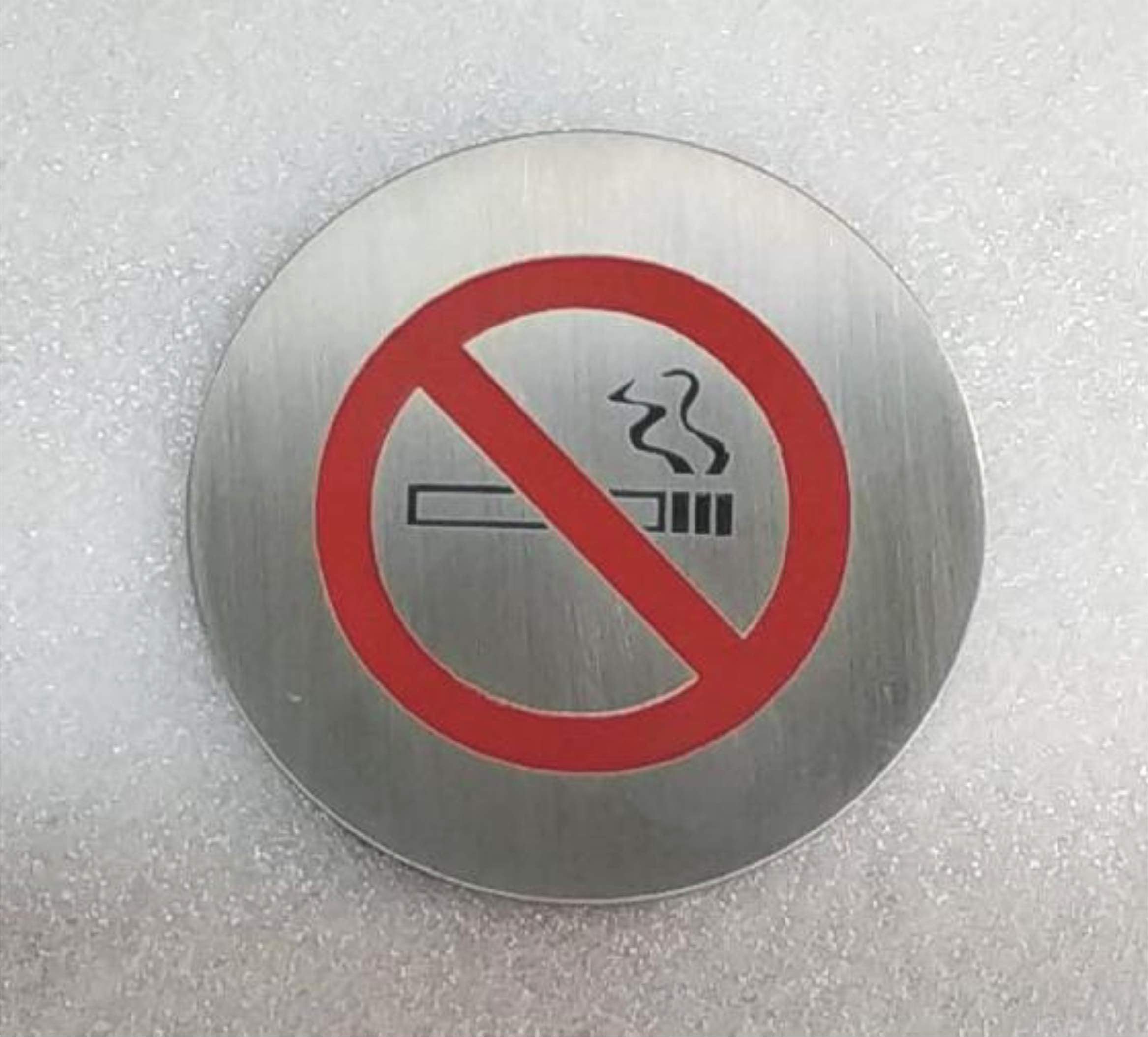 DLCCREATION No Smoking Silver Stainless Steel Sign Board - Size : 75mm ...