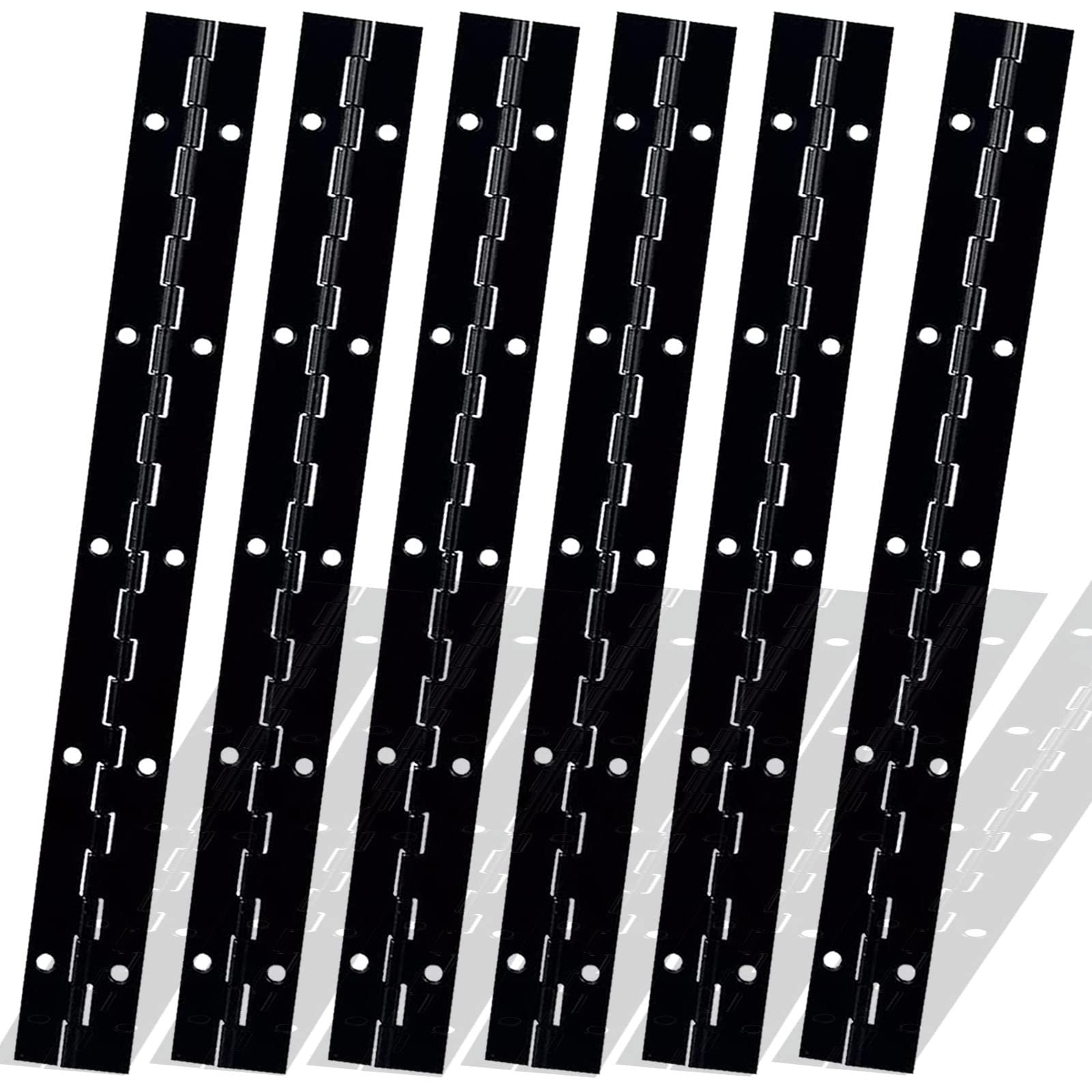 6Packs BlackContinuous & Piano Hinge, 12'' Heavy Duty Door Hinges with ...