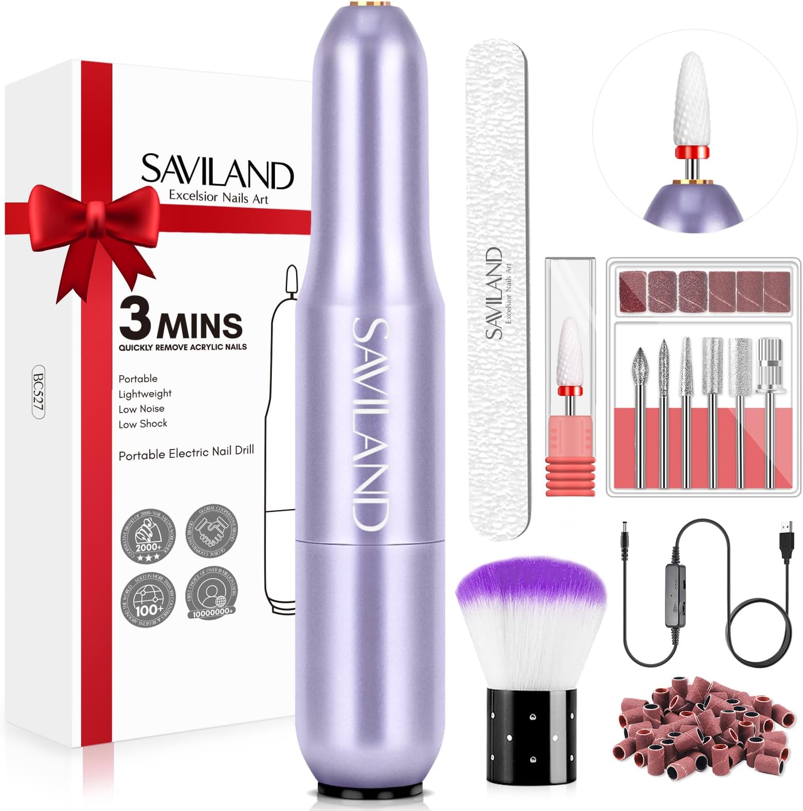 Amazon.com: SAVILAND Nail Drill: Portable Electric Nail Drill Kit ...