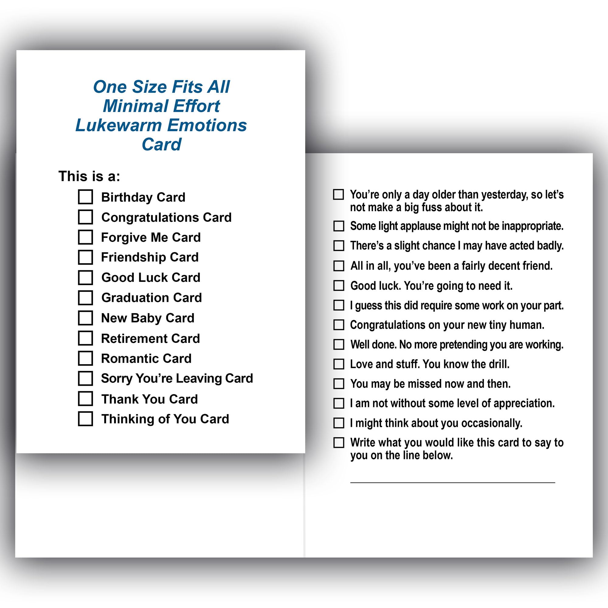 Amazon.com : Moving Truths One Size Fits All Minimal Effort Lukewarm Emotions Funny All Occasion ...