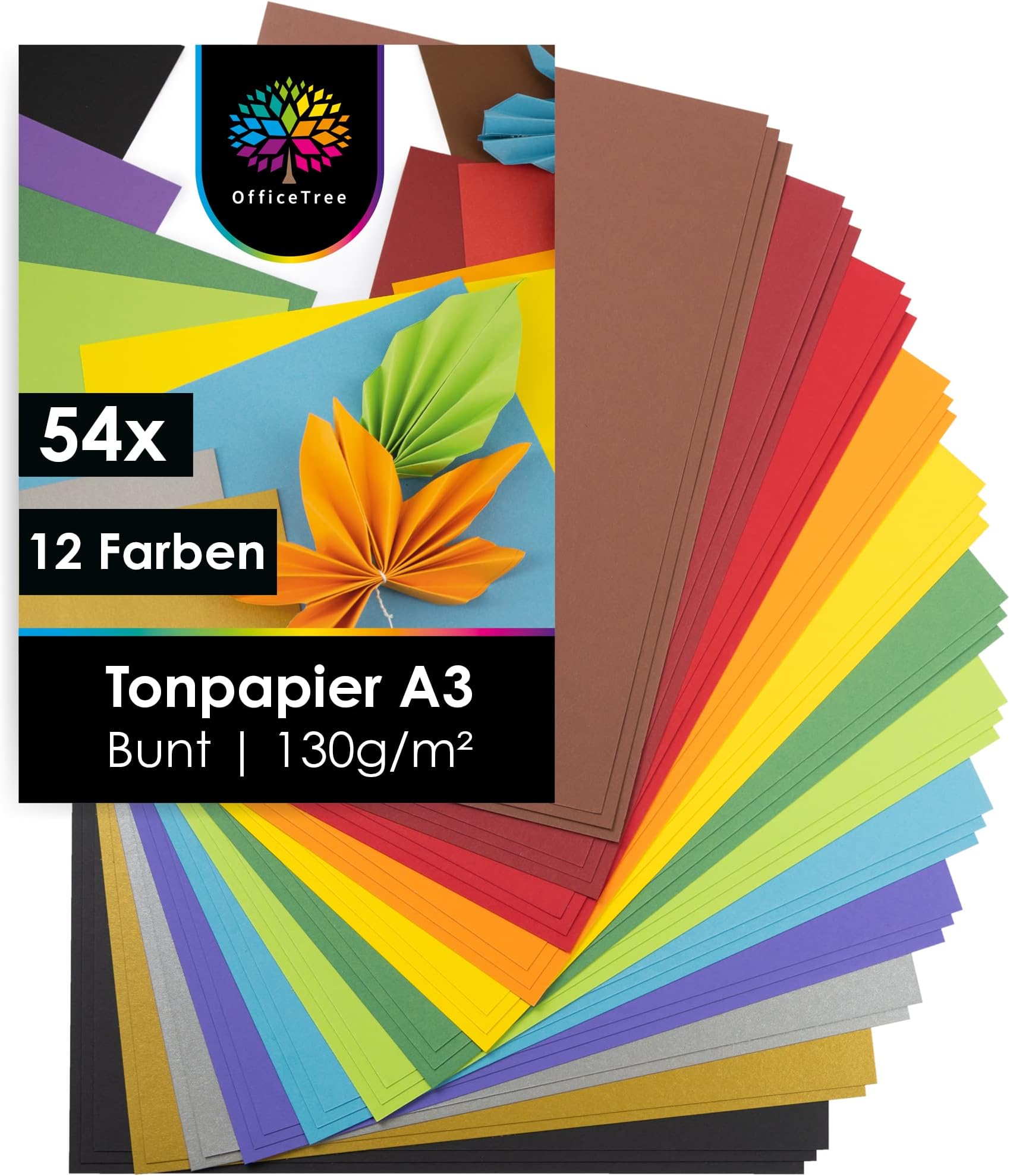 PLAY-CUT Tonpapier A3 (130g/m2) | 50 Bogen Din A3 Papier zum Basteln Drucken | Dickes ...