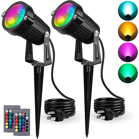 COVOART Color Changing LED Landscape Lights 12W Landscape Lighting IP66 ...