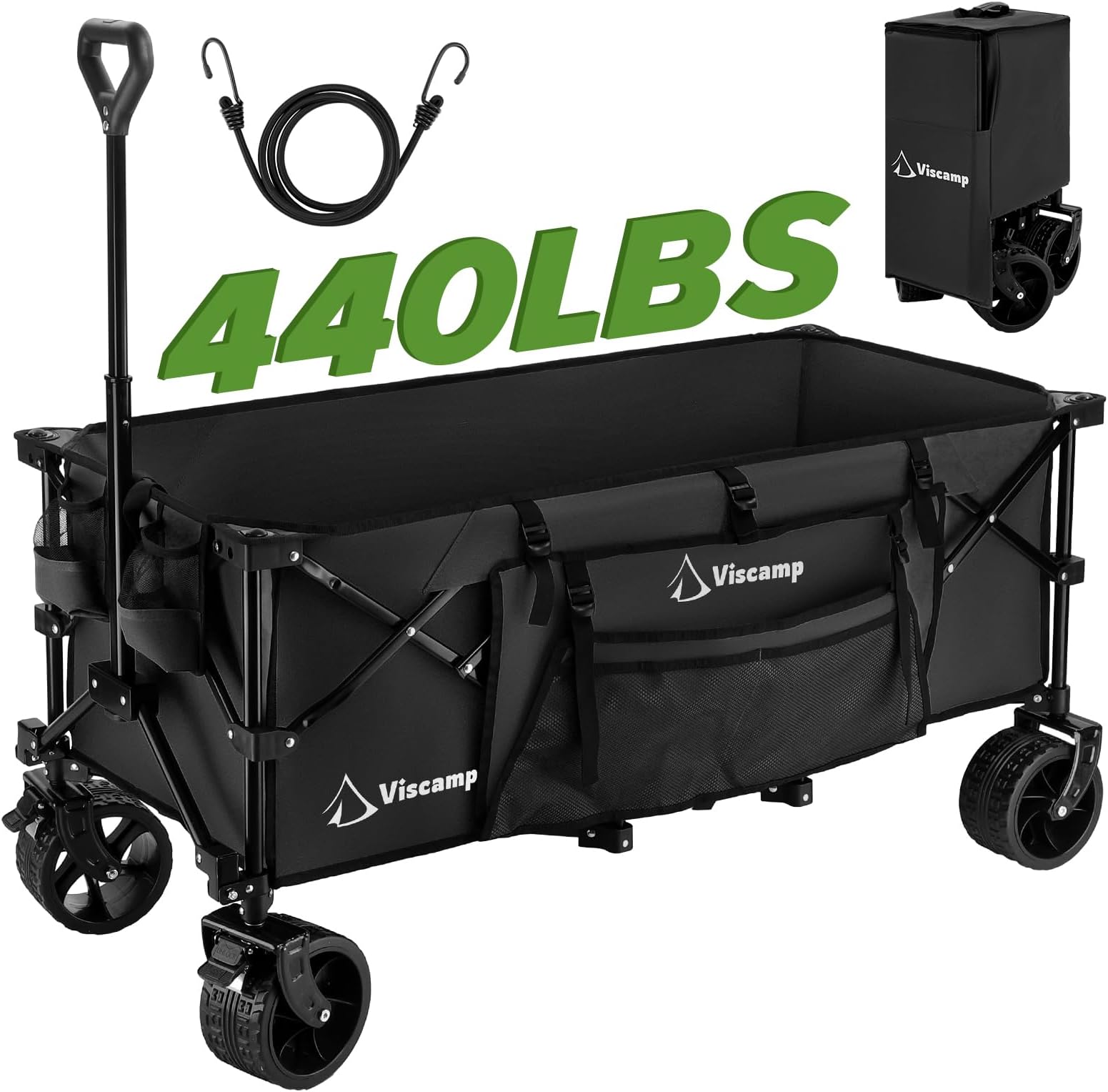 Amazon.com: Wawxmo 38" L Collapsible Wagon Cart Foldable, 450LB Weight ...