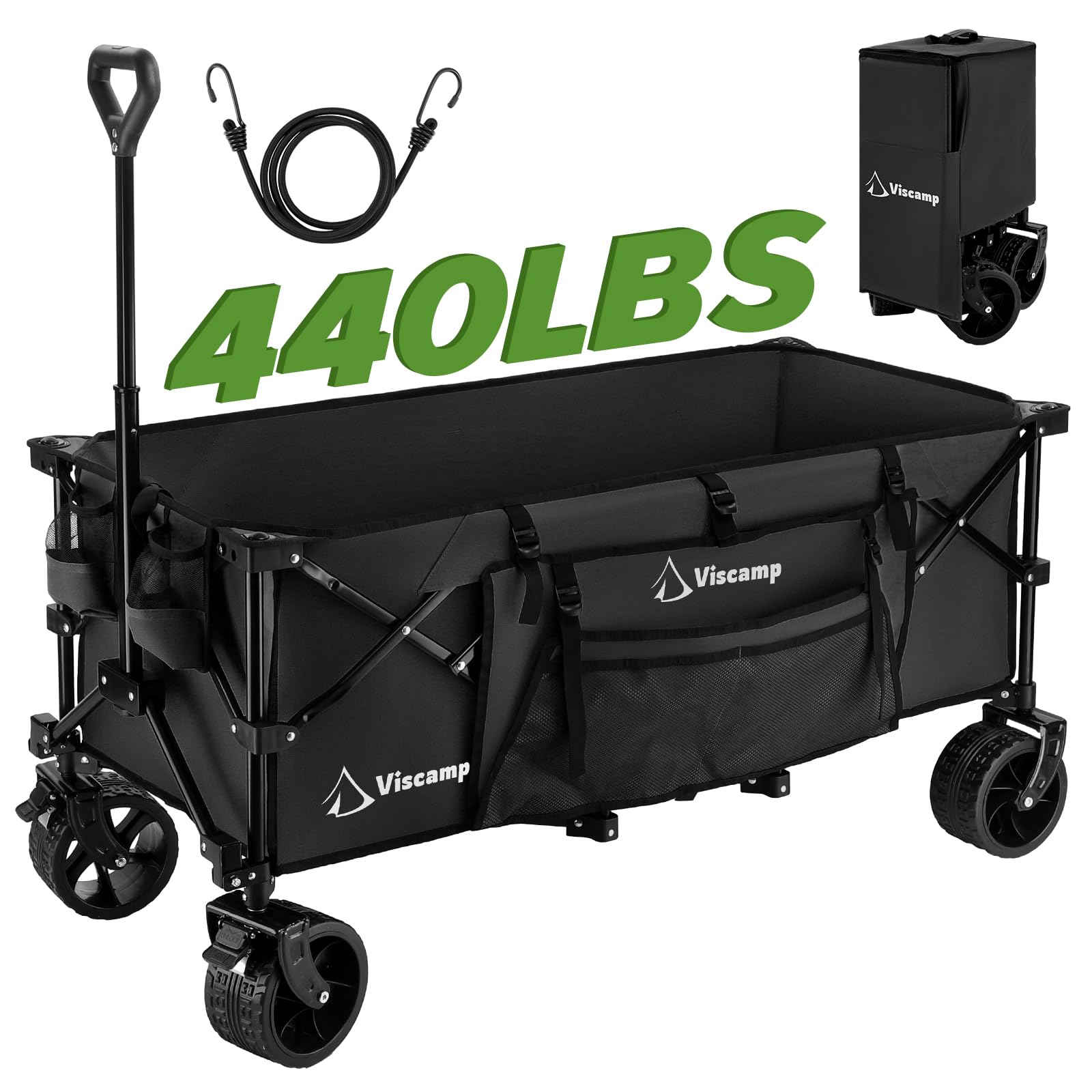 Snapklik.com : 48L Wagons Carts Foldable - 440Lbs Collapsible Wagon ...