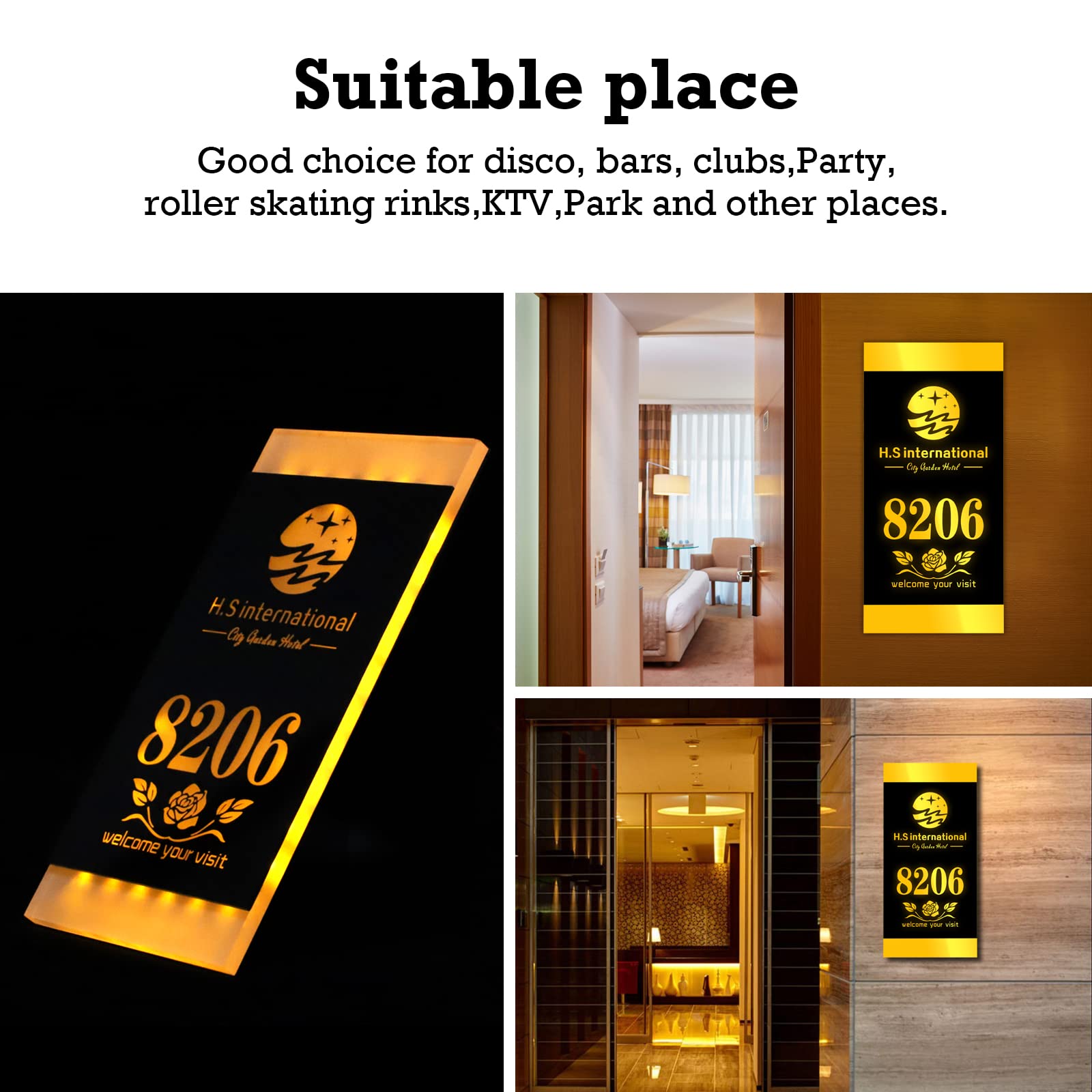 Snapklik.com : Custom Led Sign Lighted Hotel Room Number Sign Bar Door ...
