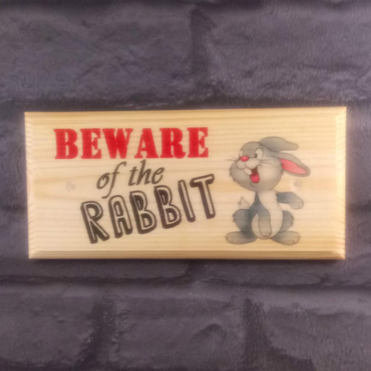 Beware Of The Rabbit Sign, Funny Rabbit Plaque, Rabbit House Sign ...