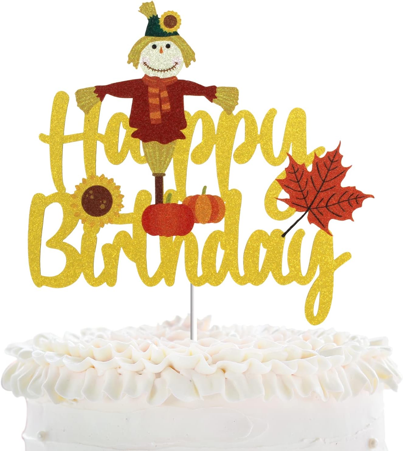 Amazon.com: Scarecrow Thanksgiving Happy Birthday Cake Topper - Hello ...