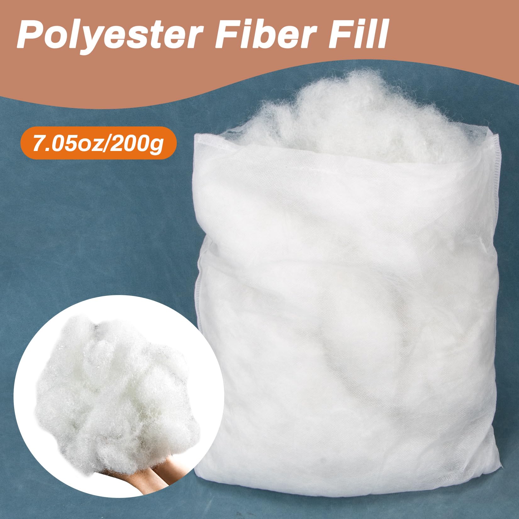 Snapklik.com : Polyester Fiberfill Stuffing, 7.05oz Polyfill For Pillow ...