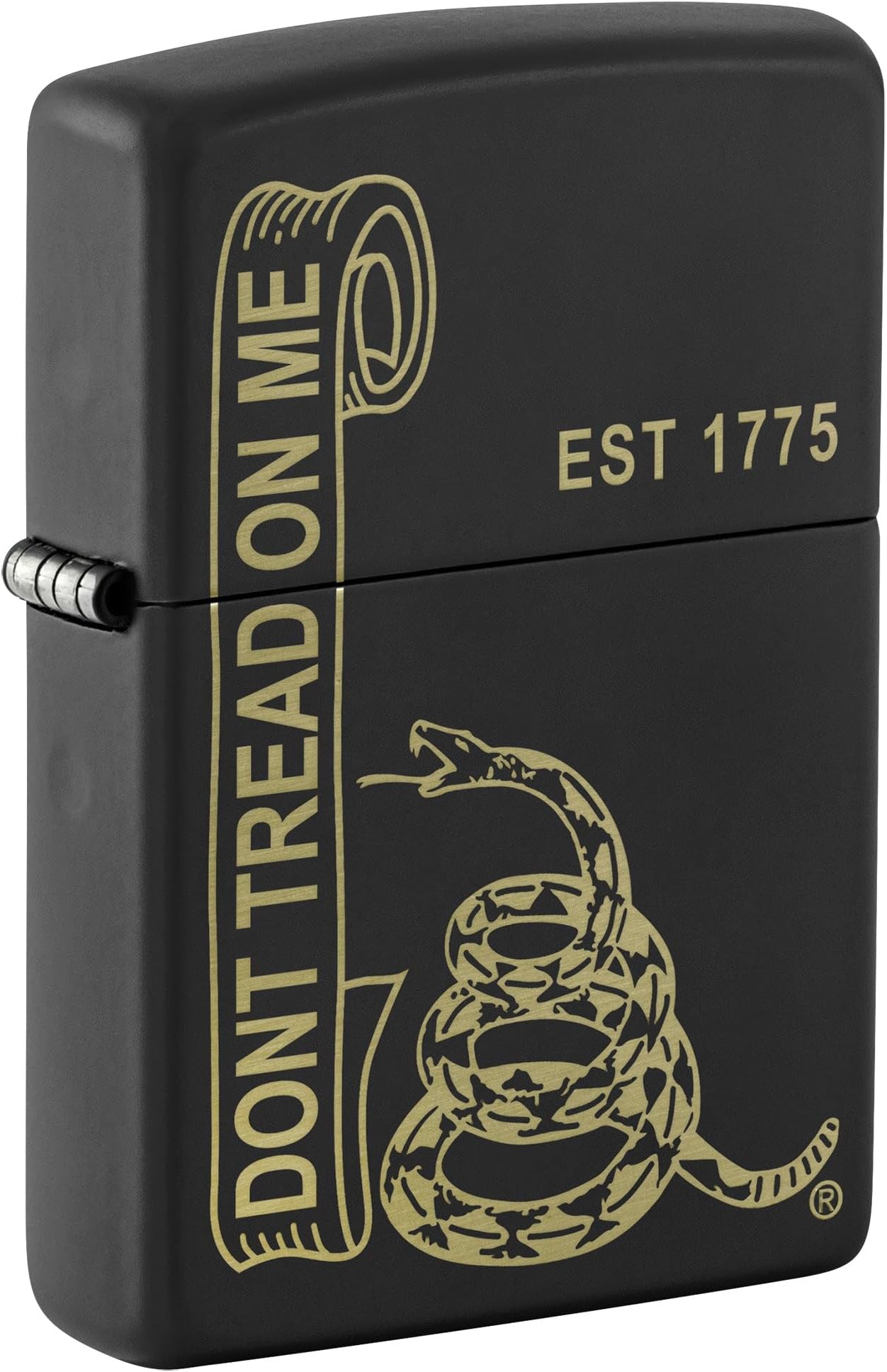 Amazon.com: Zippo Lighter: Don't Tread on Me, Engraved - Black Matte ...