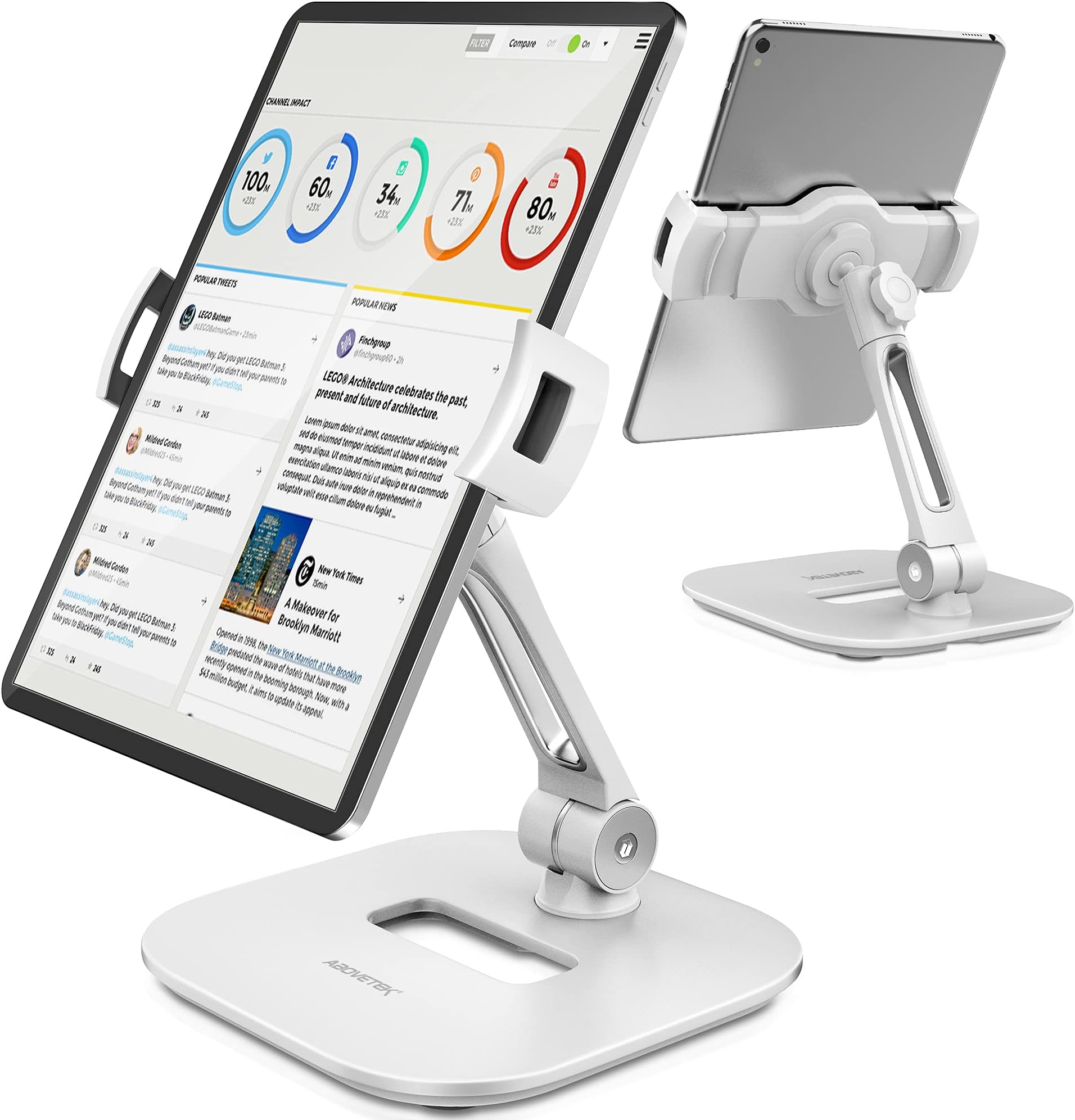 Amazon.com: AboveTEK Tablet Stand Holder, Stylish Aluminum iPad Stands ...