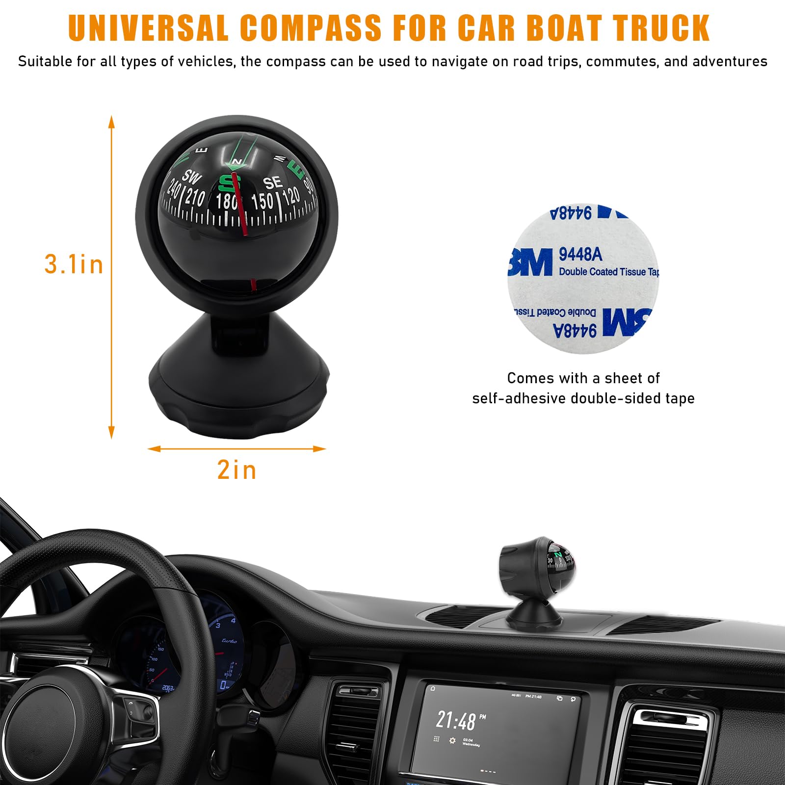 Car Compass Navigation Compass Direction Indicate Compass Dashboard ...