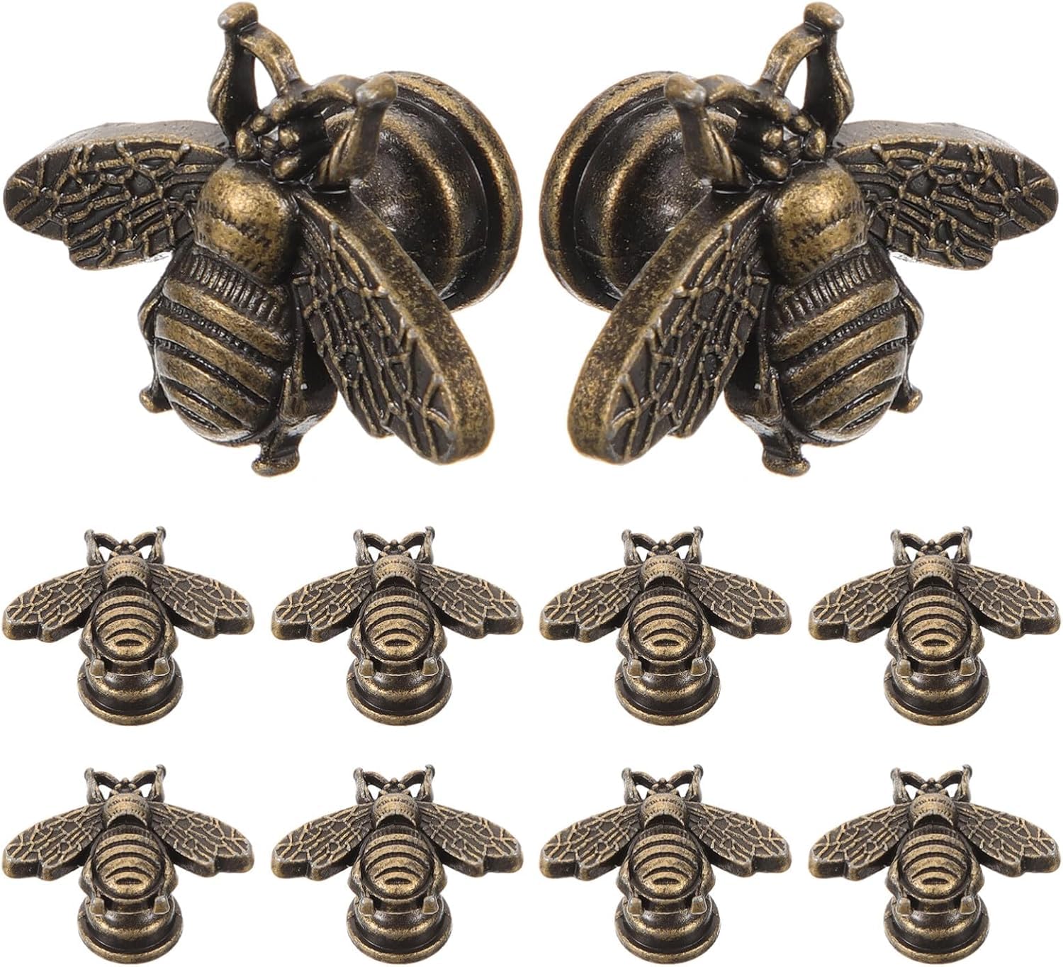DOITOOL 10Pcs Vintage Gold Cabinet Knobs Decorative Metal Bee Shape ...