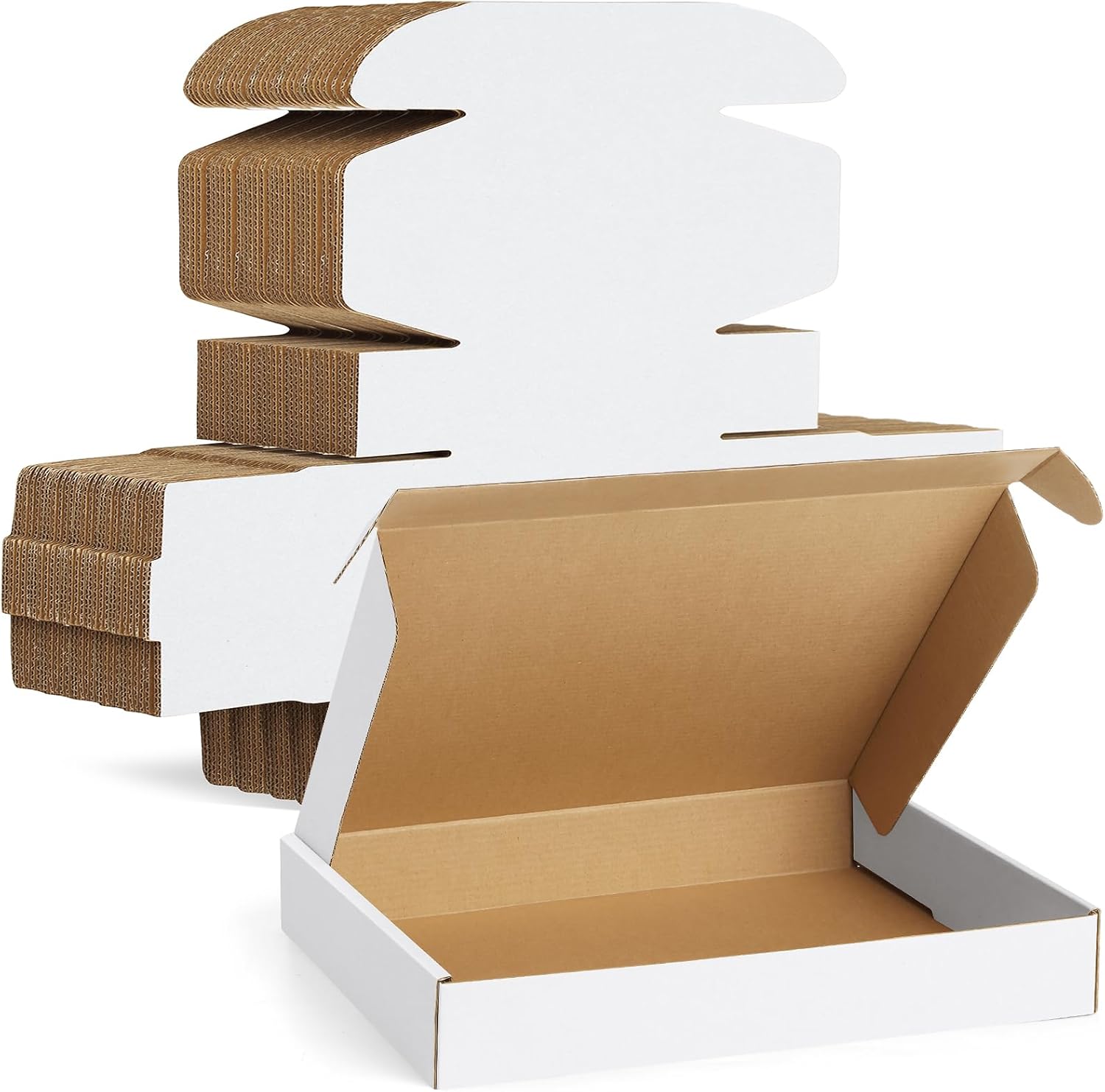 Amazon.com: Famagic 30 Pack 13x10x2 Inch Small Shipping Boxes White ...