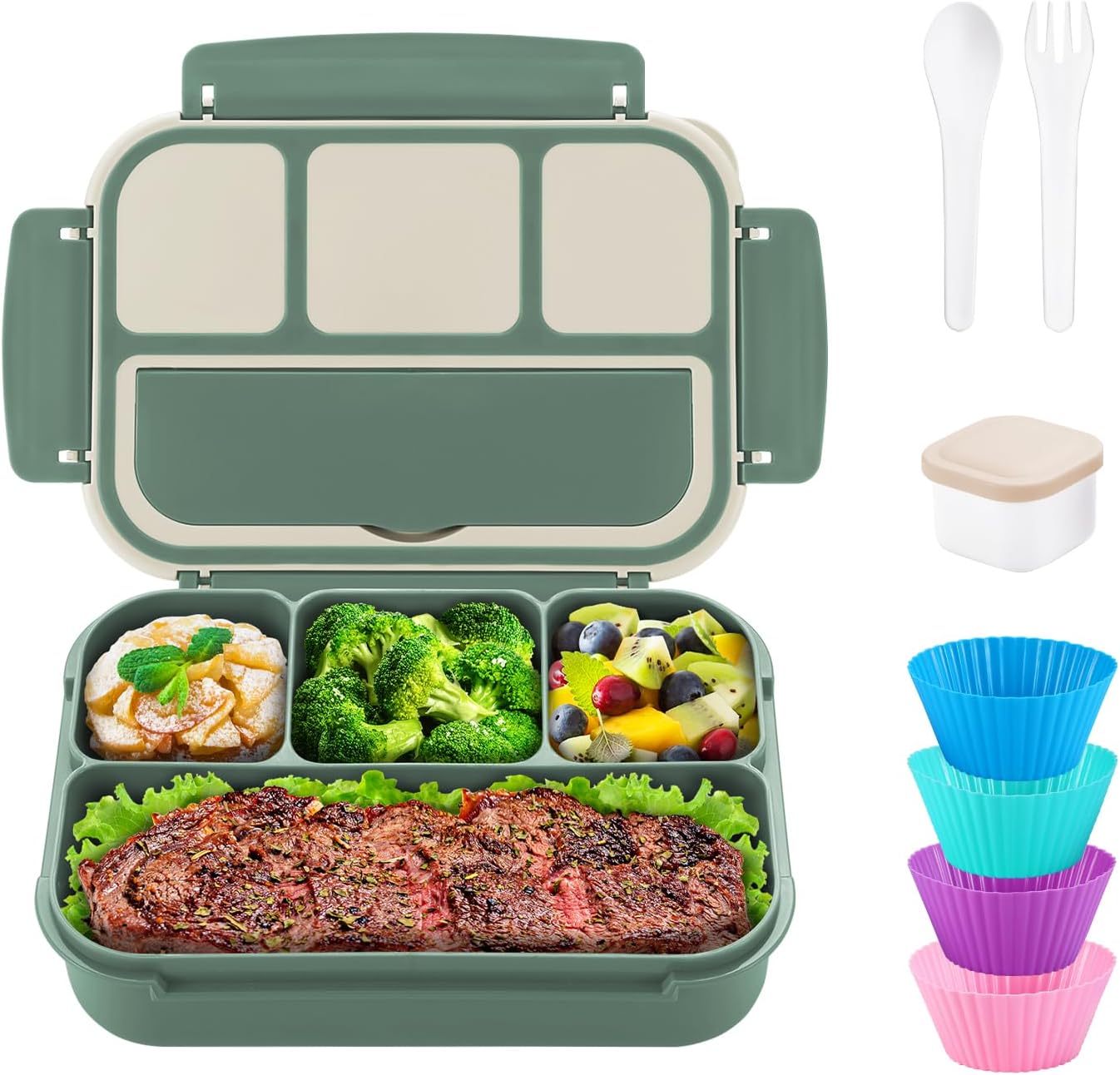Amazon.com: Earth&ME Bento Lunch Box For Kids Adults, 1100 Ml Lunch Box ...