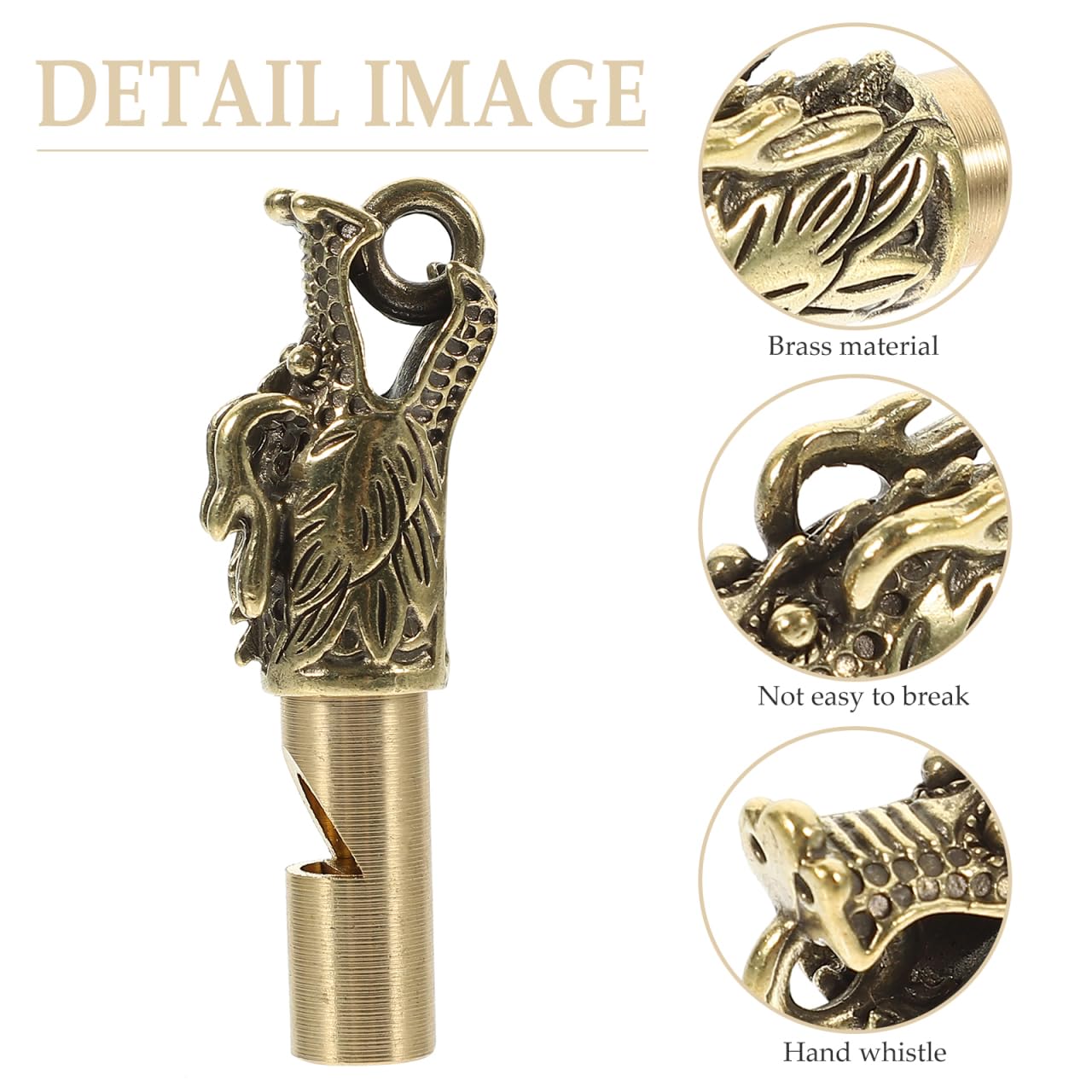 Snapklik.com : CONGARTENO Brass Dragon Whistles Dragon Head Keychian ...