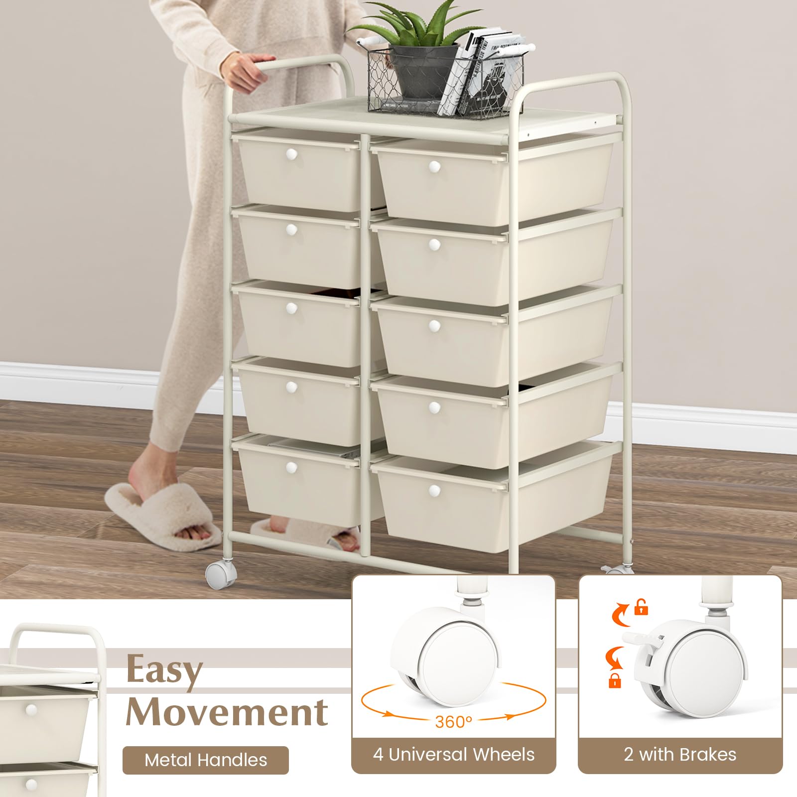 Snapklik.com : 10-Drawer Rolling Storage Cart, Art Craft Storage ...
