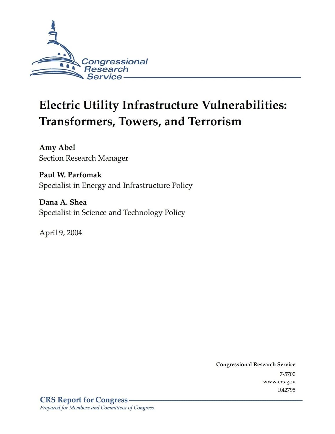Electric Utility Infrastructure Vulnerabilities: Transformers, Towers, and Terrorism - Kindle ...