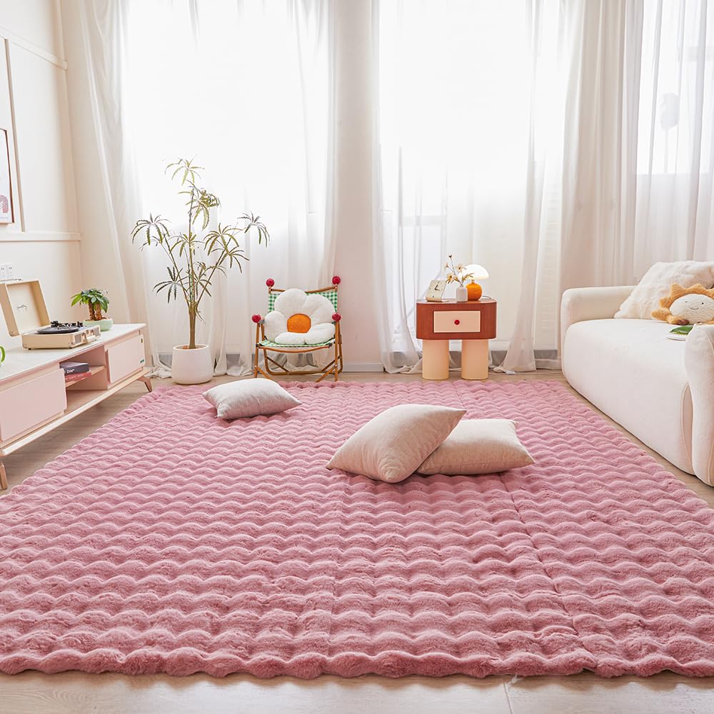 Amazon.com: Pink Rabbit Plush Area Rug for Bedroom Living Room Sofa,8 ...