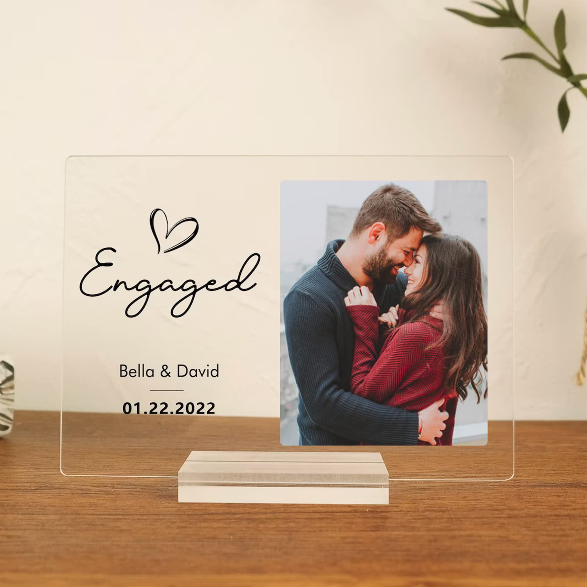 Amazon.com - Zronze Personalized Engaged Frame, Engagement Gifts for ...