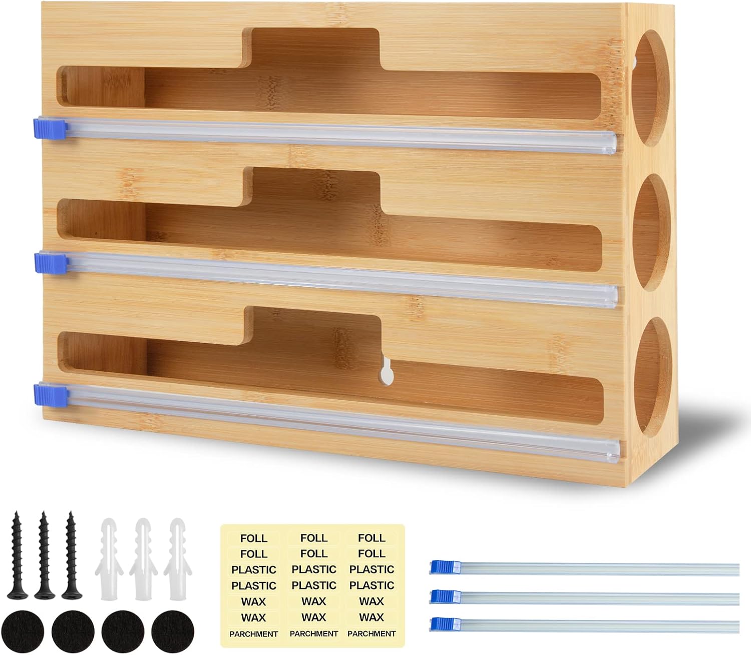 Amazon.com: Fatazoii Foil and Plastic Wrap Organizer, 3-In-1 Wrap ...