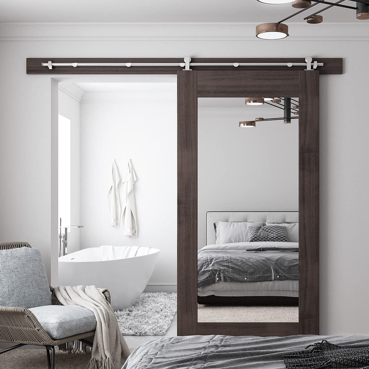 Snapklik.com : SMARTSTANDARD 7 Feet Top Mount Sliding Hardware Kit ...