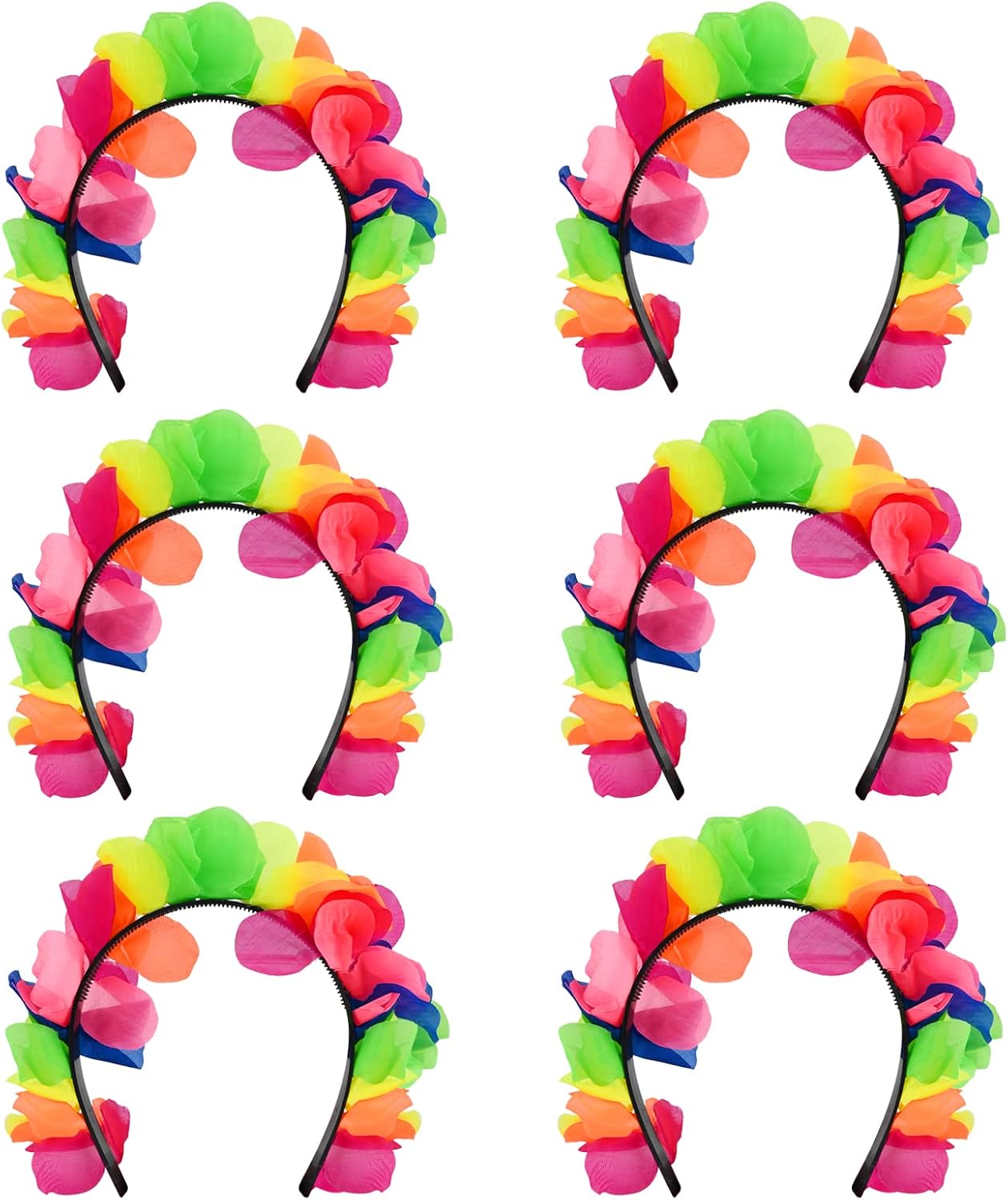 6 Pcs Hawaiian Headbands, Hawaii Flower Wreath Headband Hair Band ...