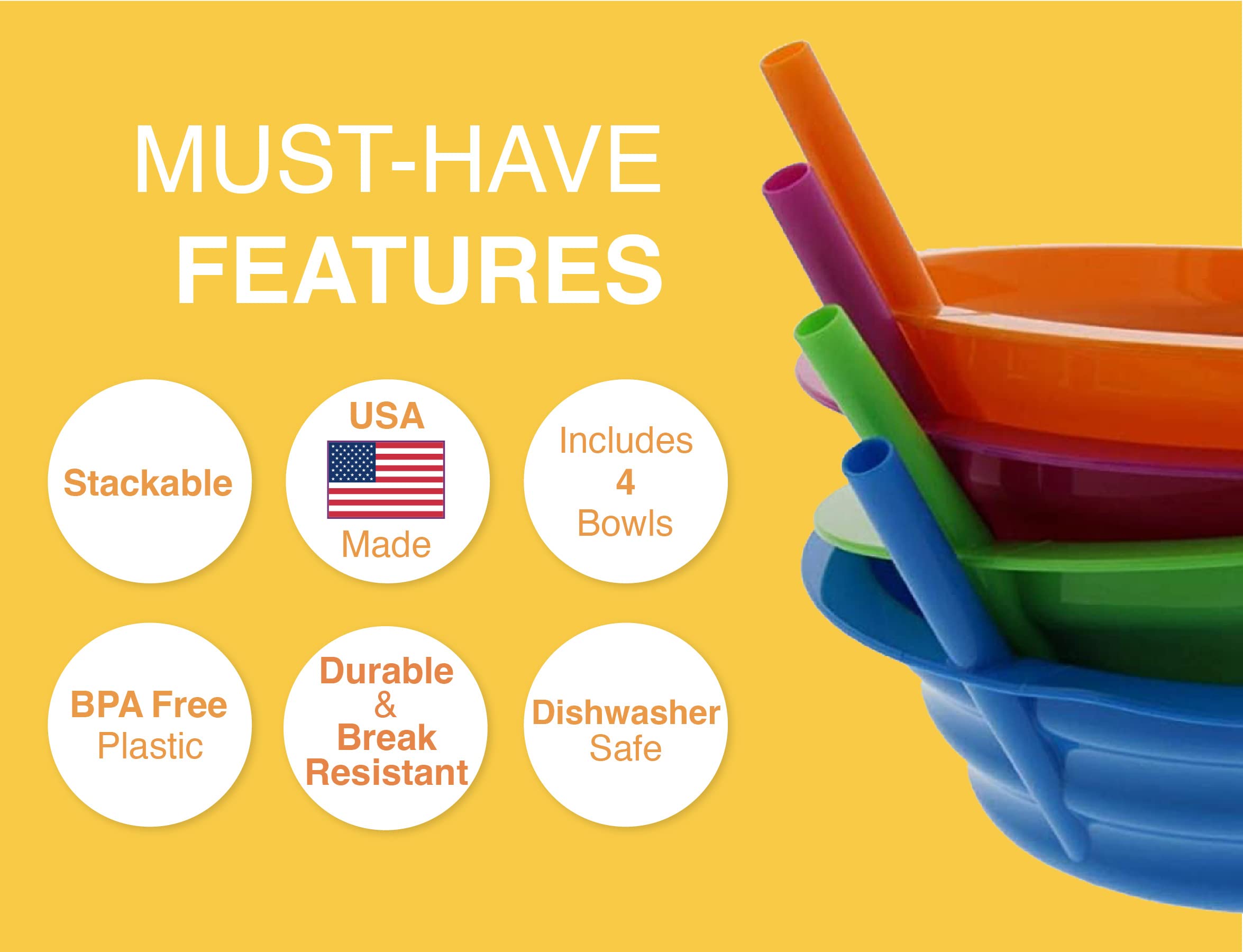 Snapklik.com : Sip-A-Bowl Set, 22oz, 4pk - BPA Free Straw Bowls For ...