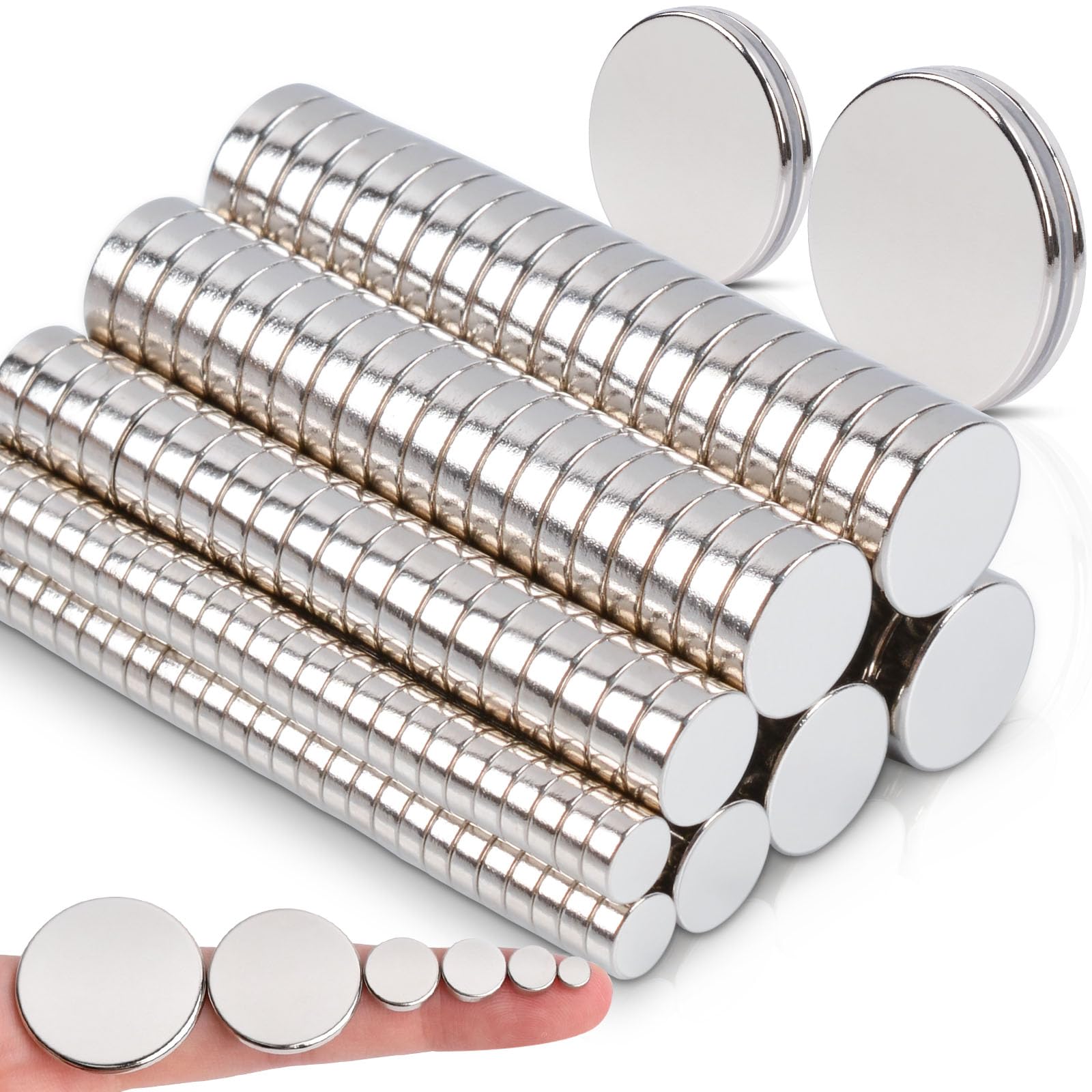 Snapklik.com : Neodymium Disc Magnets, 144 Pcs 6 Different Size Rare ...