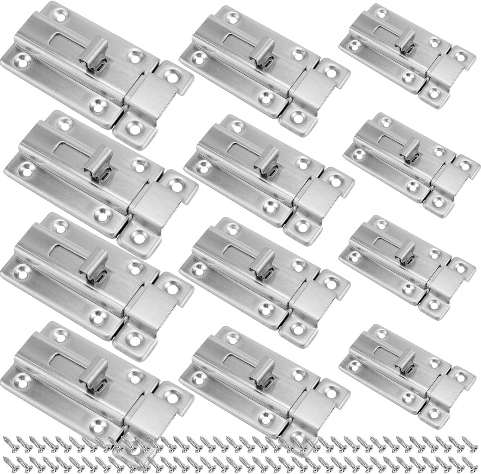 KEILEOHO 24 Pack 2 Inch Stainless Steel Latch Sliding Door Lock,Surface ...