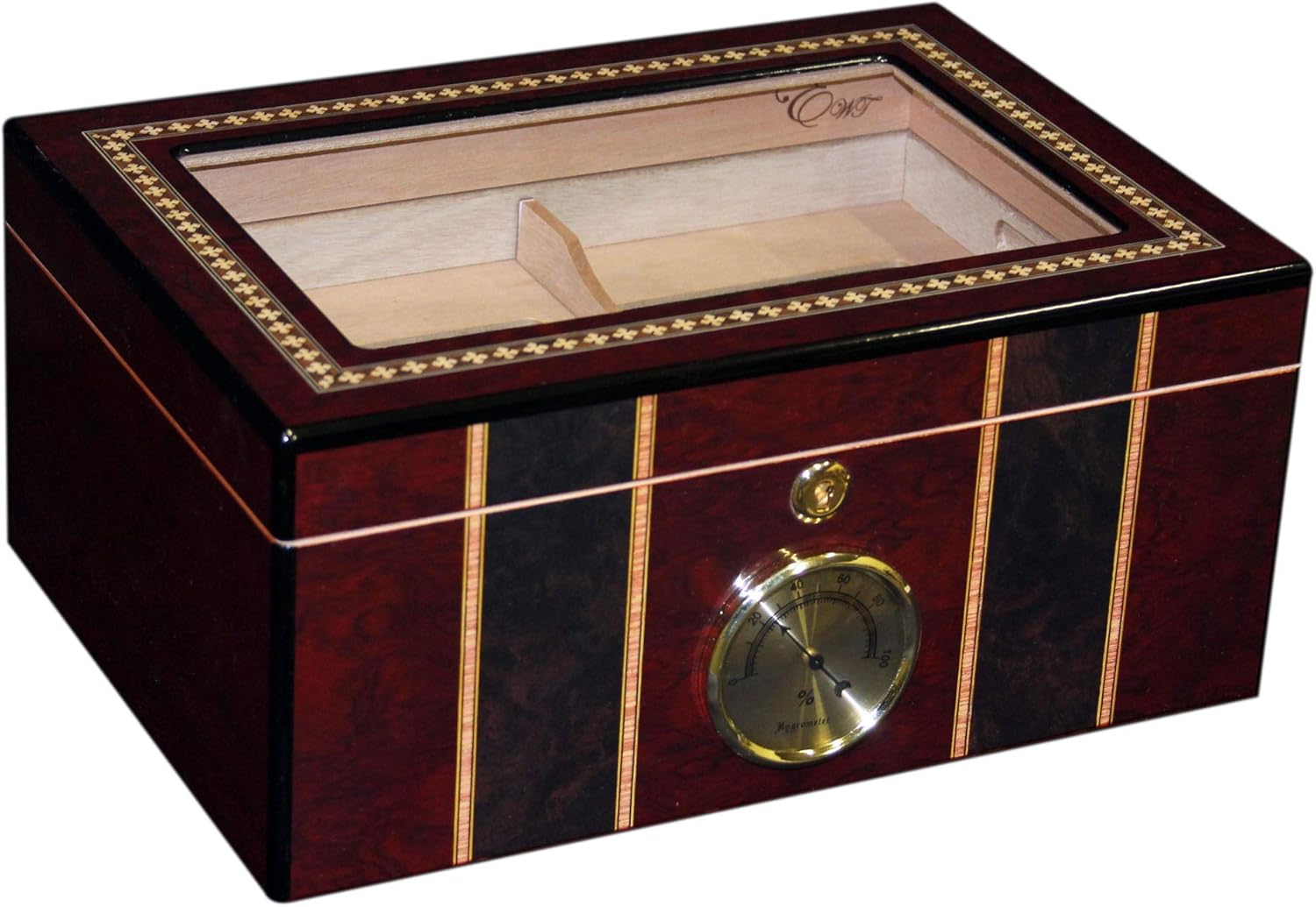 Amazon.com: 100ct Glass Top EWT Inlay Humidor : Health & Household