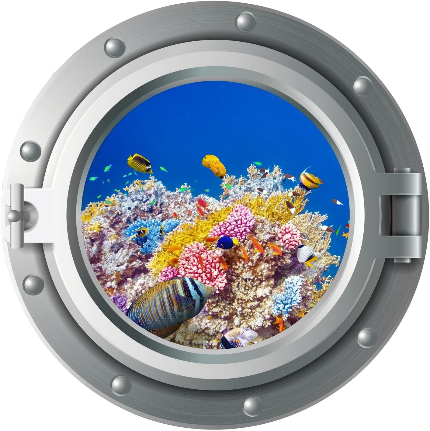Amazon.com: Niwo ART - Coral A, Sea Porthole Under Water Submarine 3D ...