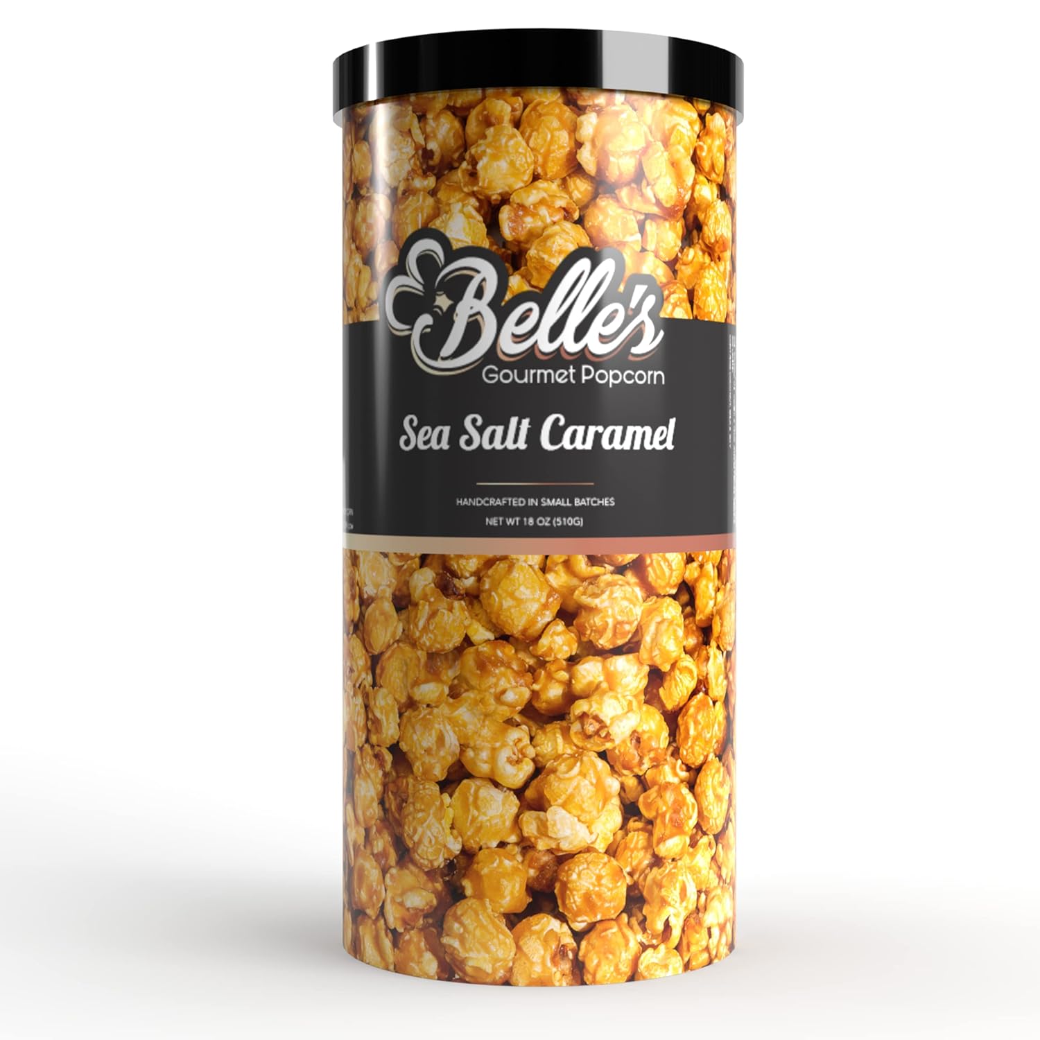 Amazon.com: Belle’s Gourmet Popcorn Gift Canister: Sea Salt Caramel ...