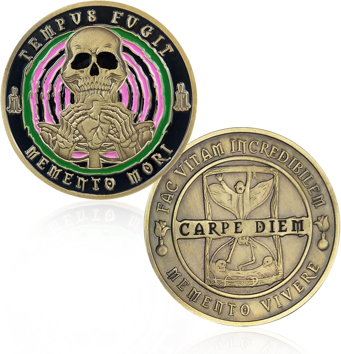 CHURYUML Memento Mori Memento Vivere Coin-Momento Mori Coins EDC Coin ...