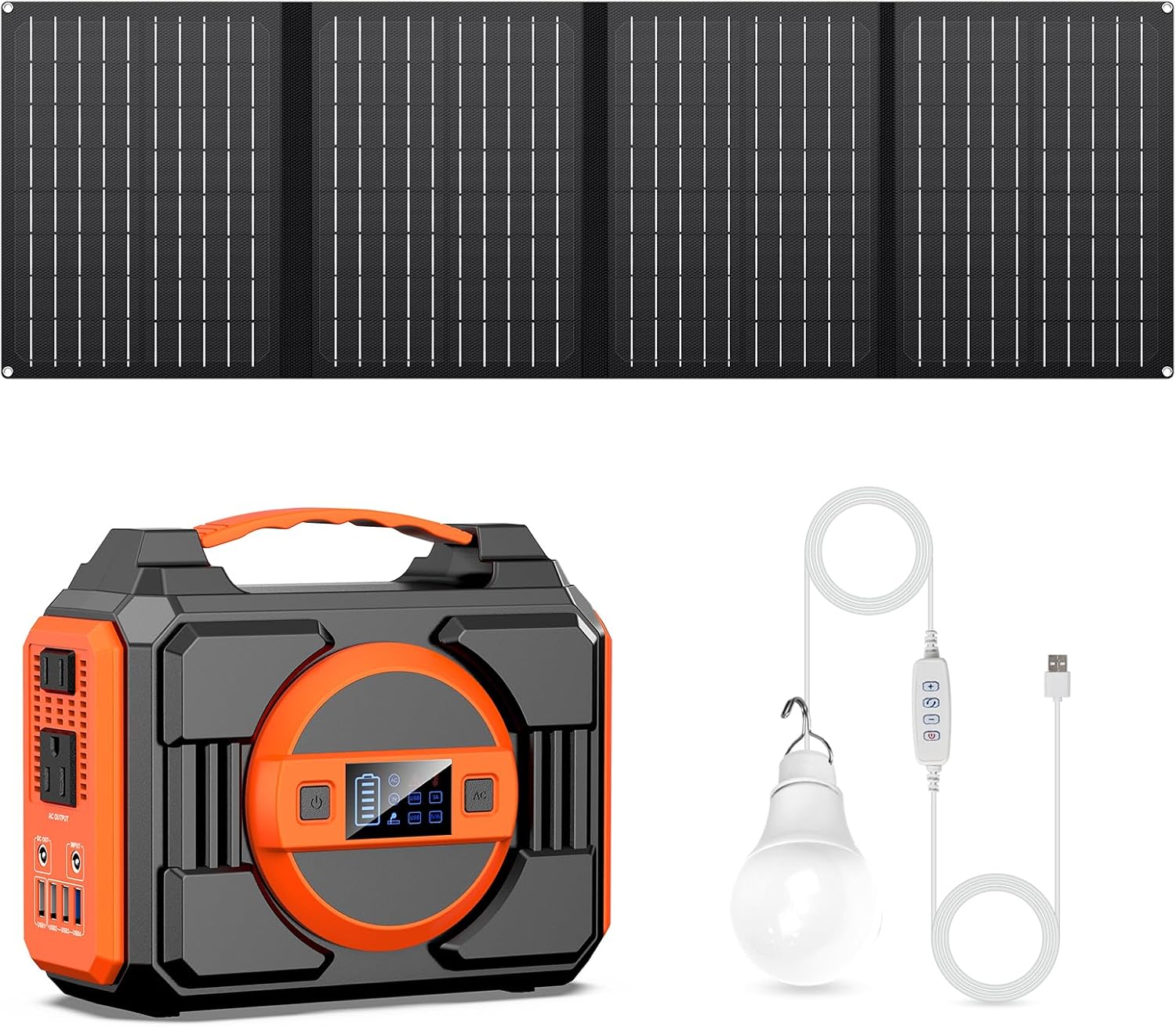 Amazon.com: Solar Powered Generator 300W, Portable Solar Generator ...