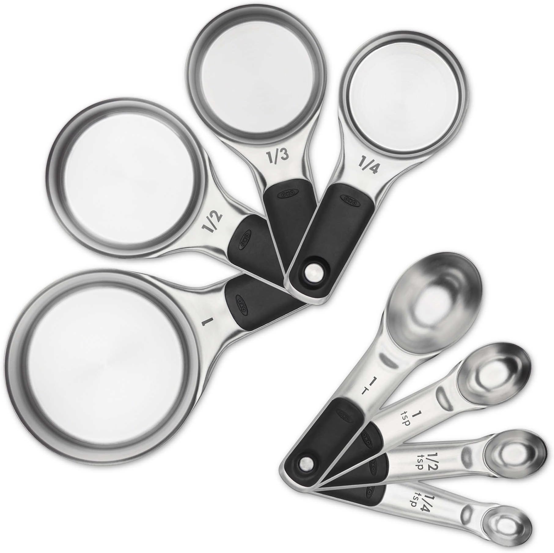 Amazon.com: OXO 8-Piece Stainless Steel Measuring Cup/Spoon Set: Home ...