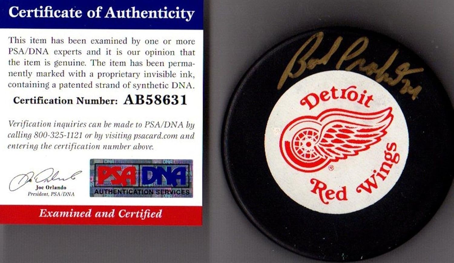 Bob Probert Signed Hockey Puck - Licensed Logo 8631 - PSA/DNA Certified ...