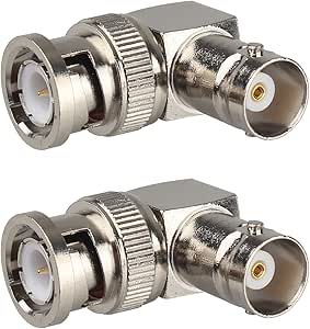 Amazon.com: Futheda 2PCS BNC Male to BNC Female Right Angle BNC Connectors Elbow Adapter 90 ...