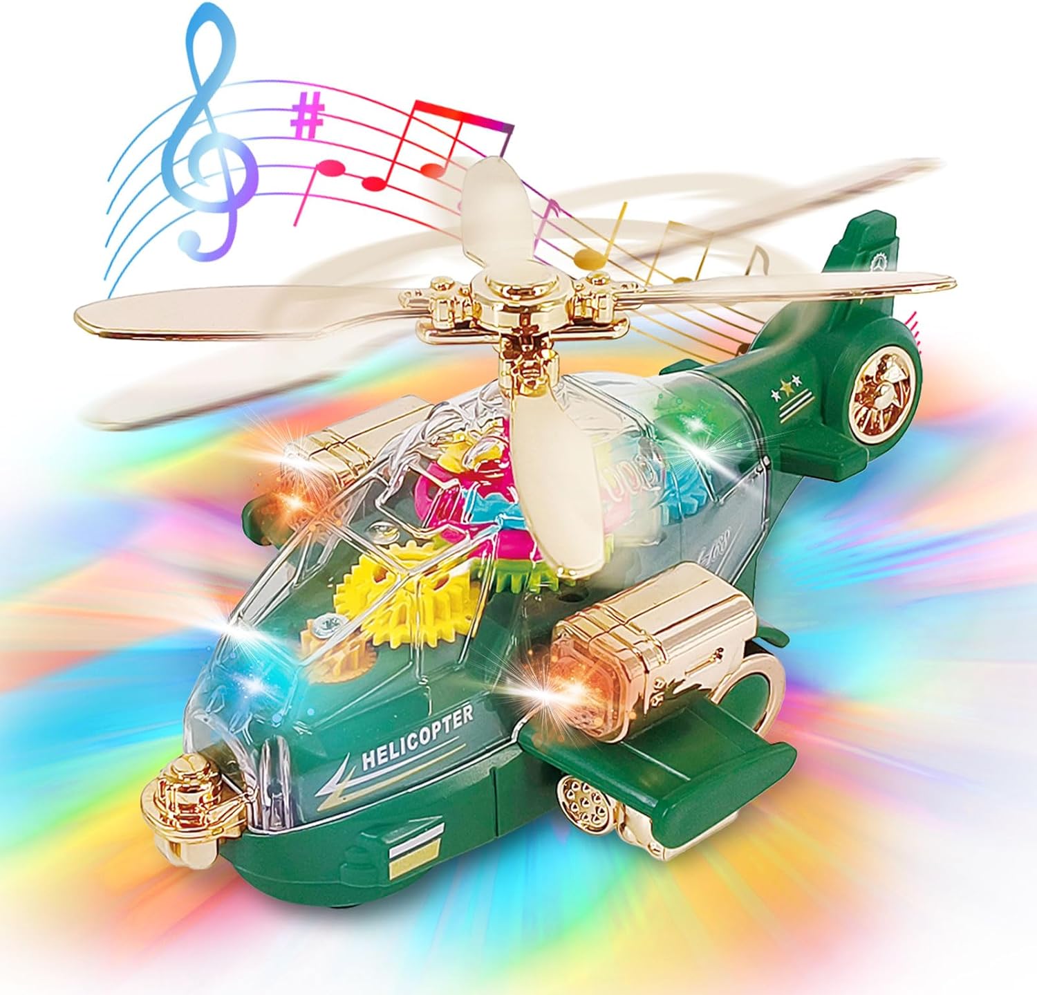 Amazon.com: CREAMKIDS Light flash Transparent Helicopter Toys for Kids ...