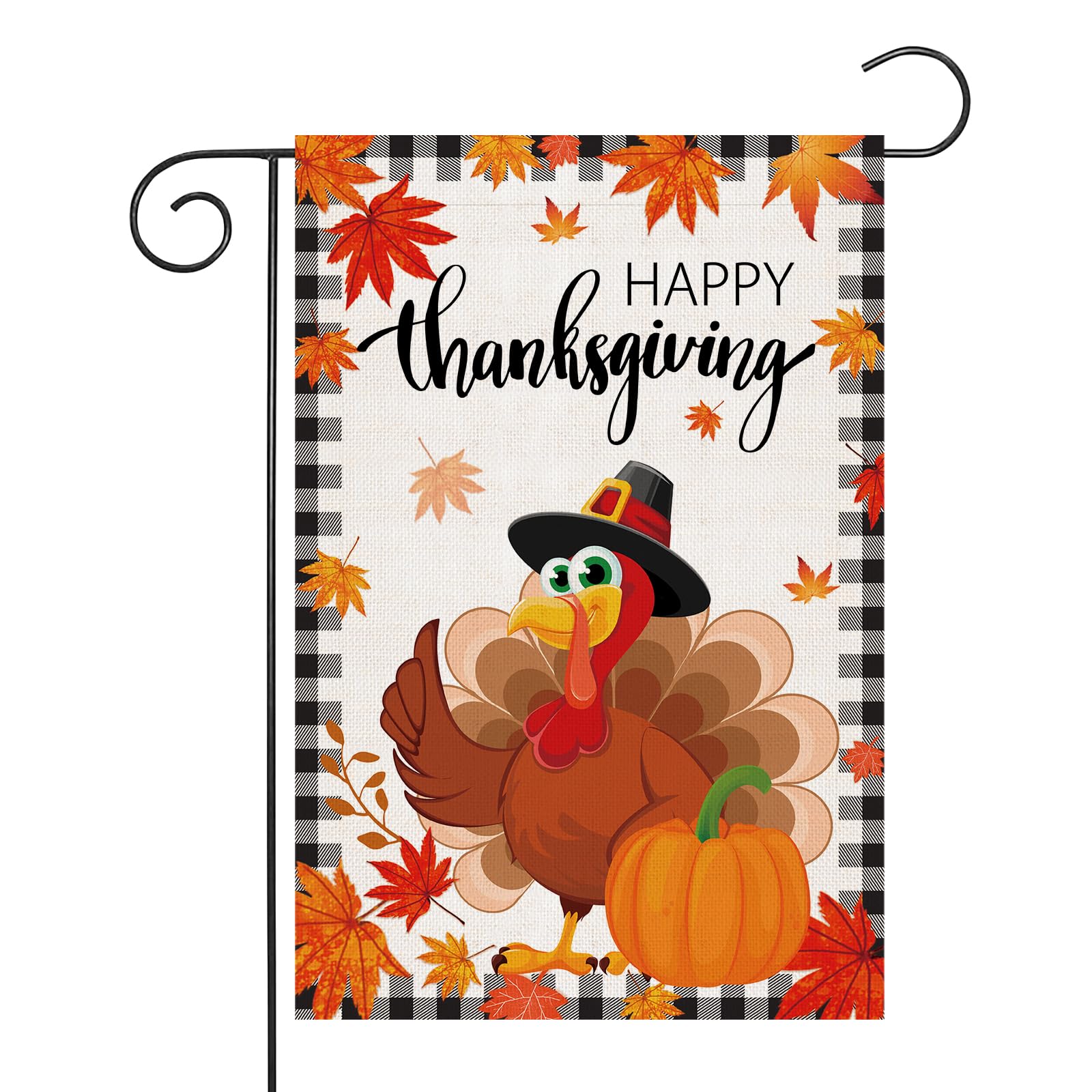 Amazon.com : Happy Thanksgiving Garden Flag, 12x18 Inch Double Sided ...