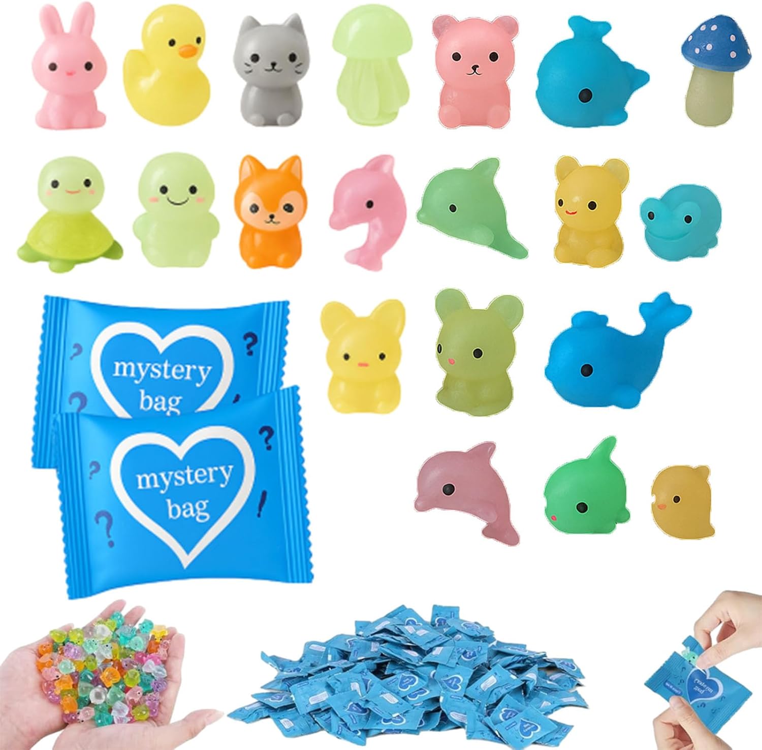 Amazon.com: Mini Glow in the Dark Animal Resin Models, Mystery Mini ...