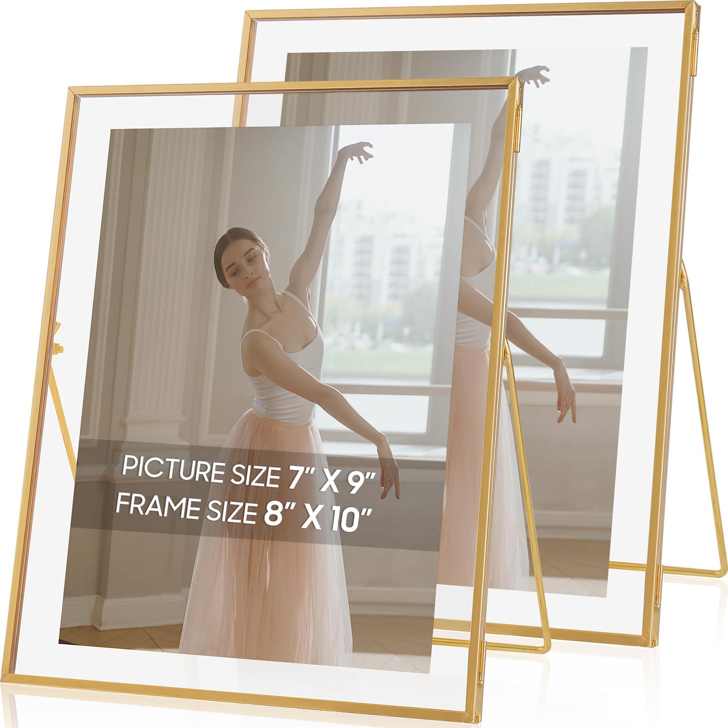 Amazon.com - Jajamy Gold Floating Frame Set of 2, Gold 8x10 Picture ...
