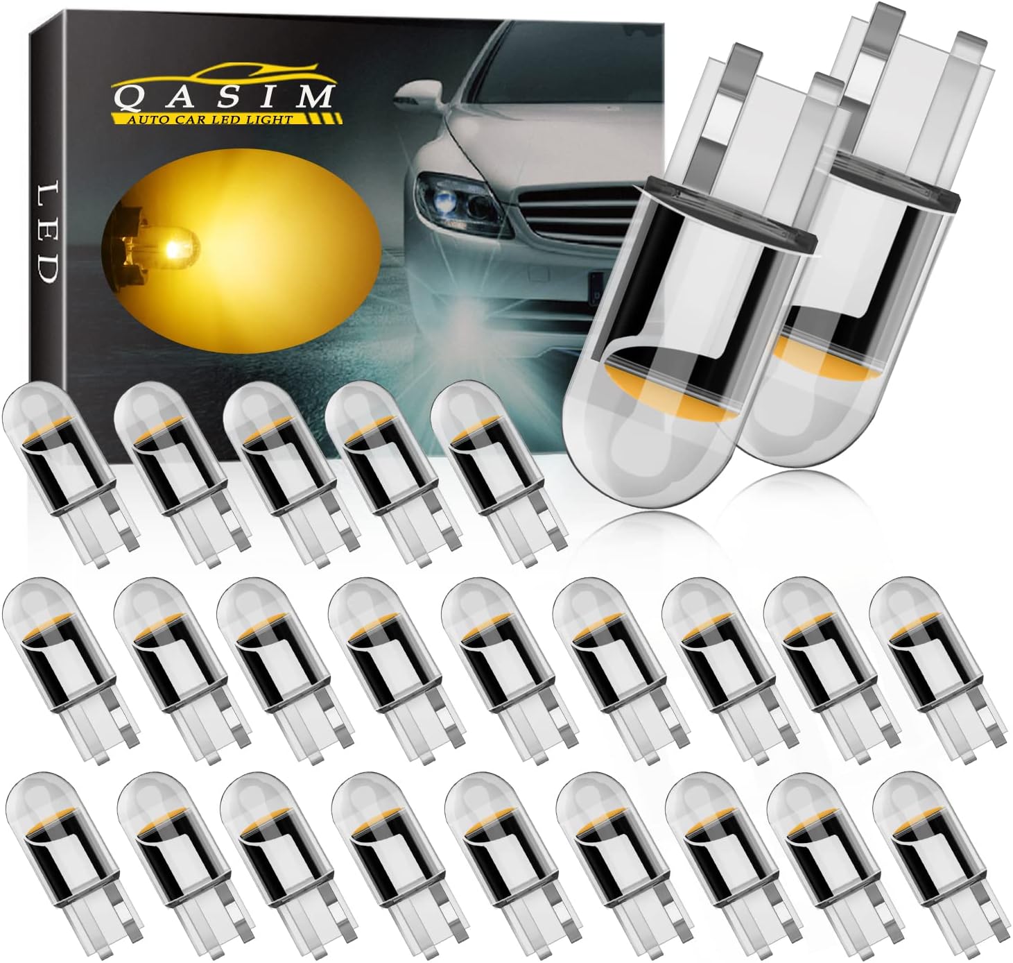 Amazon.com: Qasim T3-1/4 Wedge Base bulbs 2825 194 LED Car Light Bulb ...