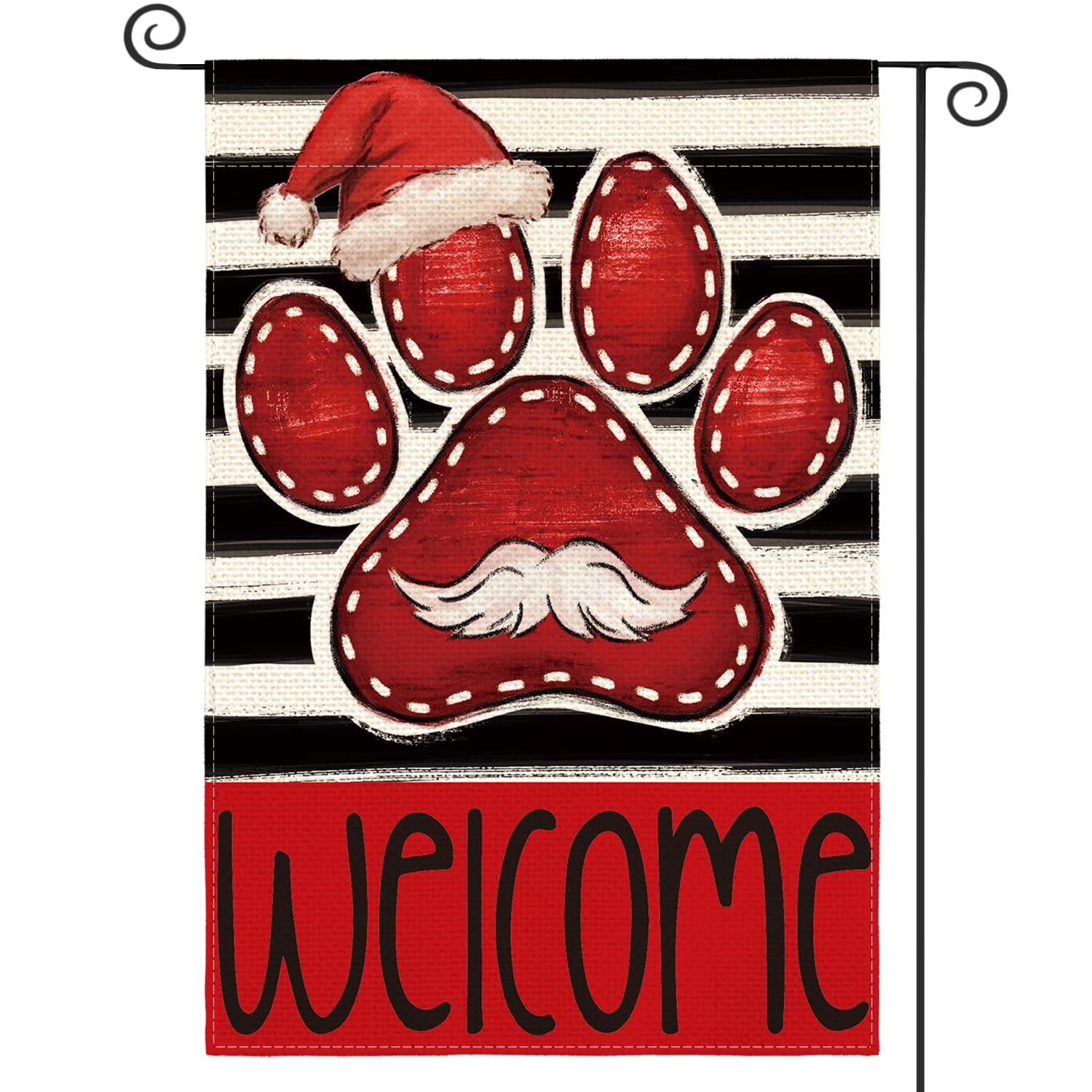 Amazon.com : AVOIN colorlife Santa Paw Print Christmas Garden Flag ...