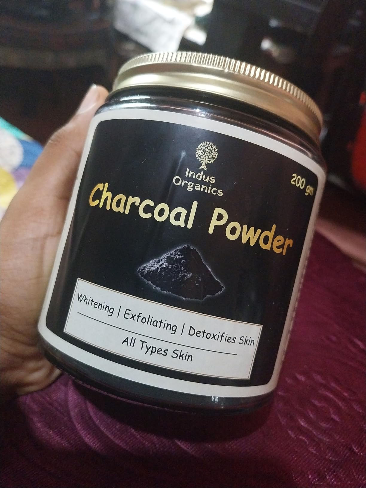 Indus Organics 100% Natural Activated Charcoal Powder 200gm Ideal for ...