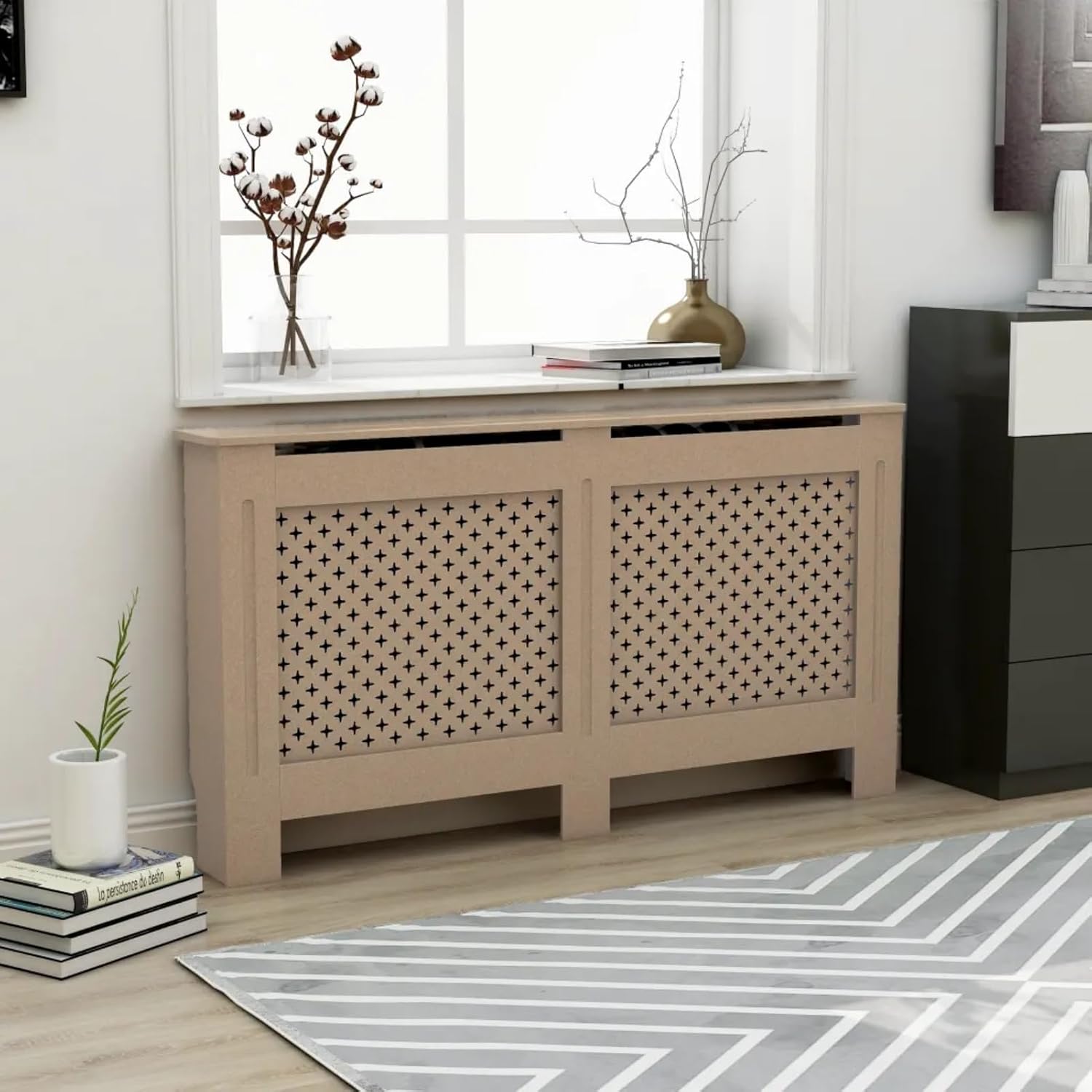 Amazon.com: Zateety Radiator Cover with Top Shelf, Lightweight Dust ...